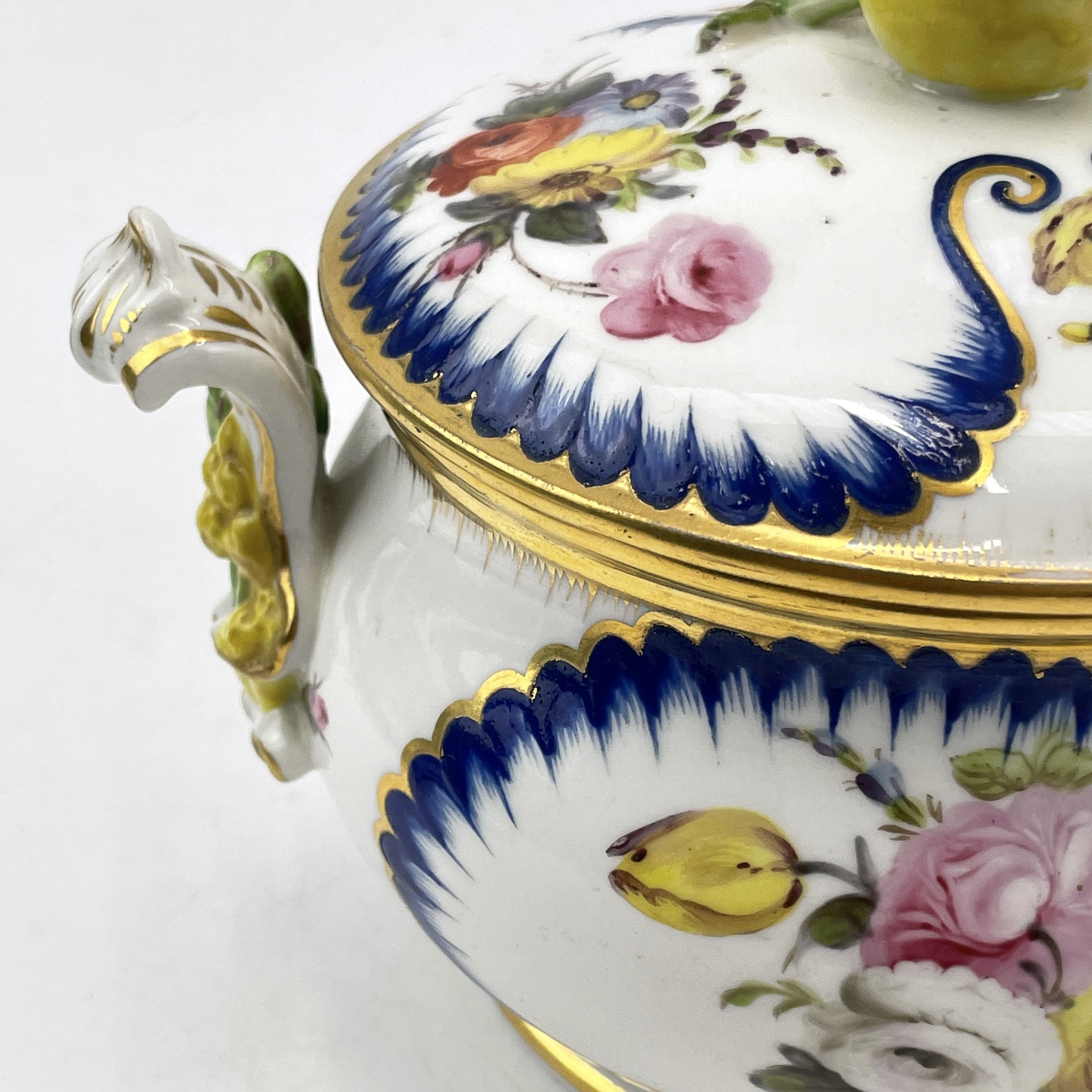 Lot 901 - A Sevres? soft paste porcelain ecuelle and