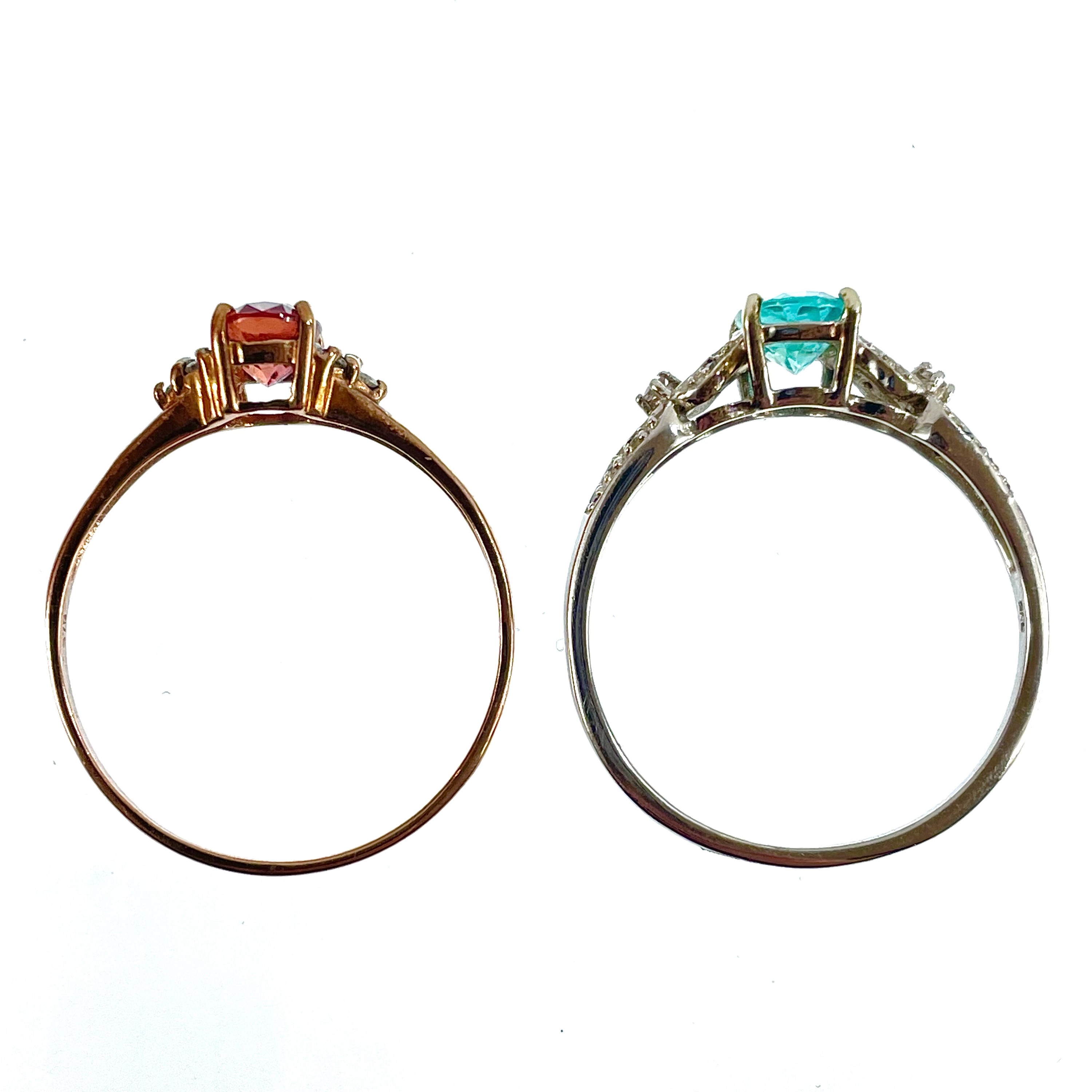 Lot 286 - Two modern 9ct gold diamond and gem stone