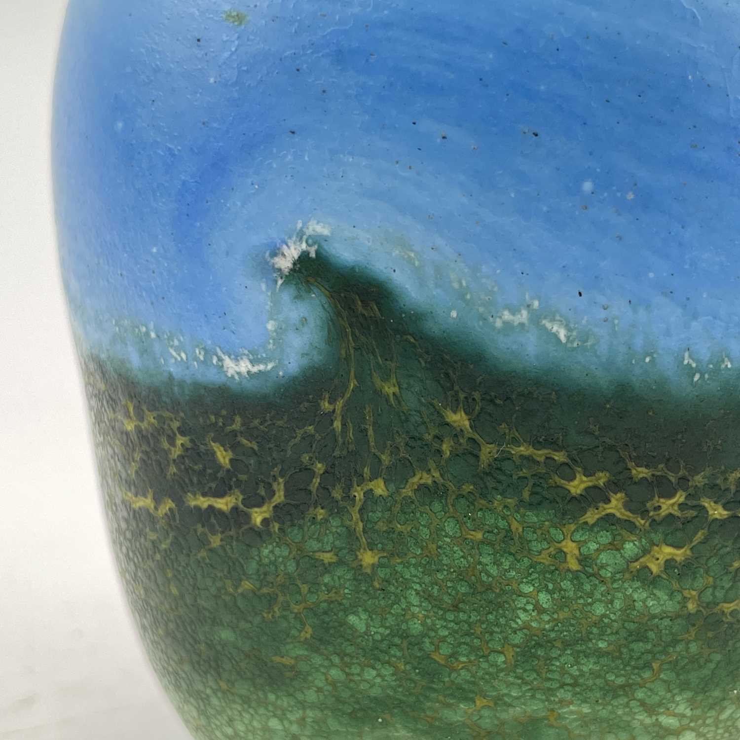 Lot 929 - A Norman Stuart Clarke glass vase, decorated