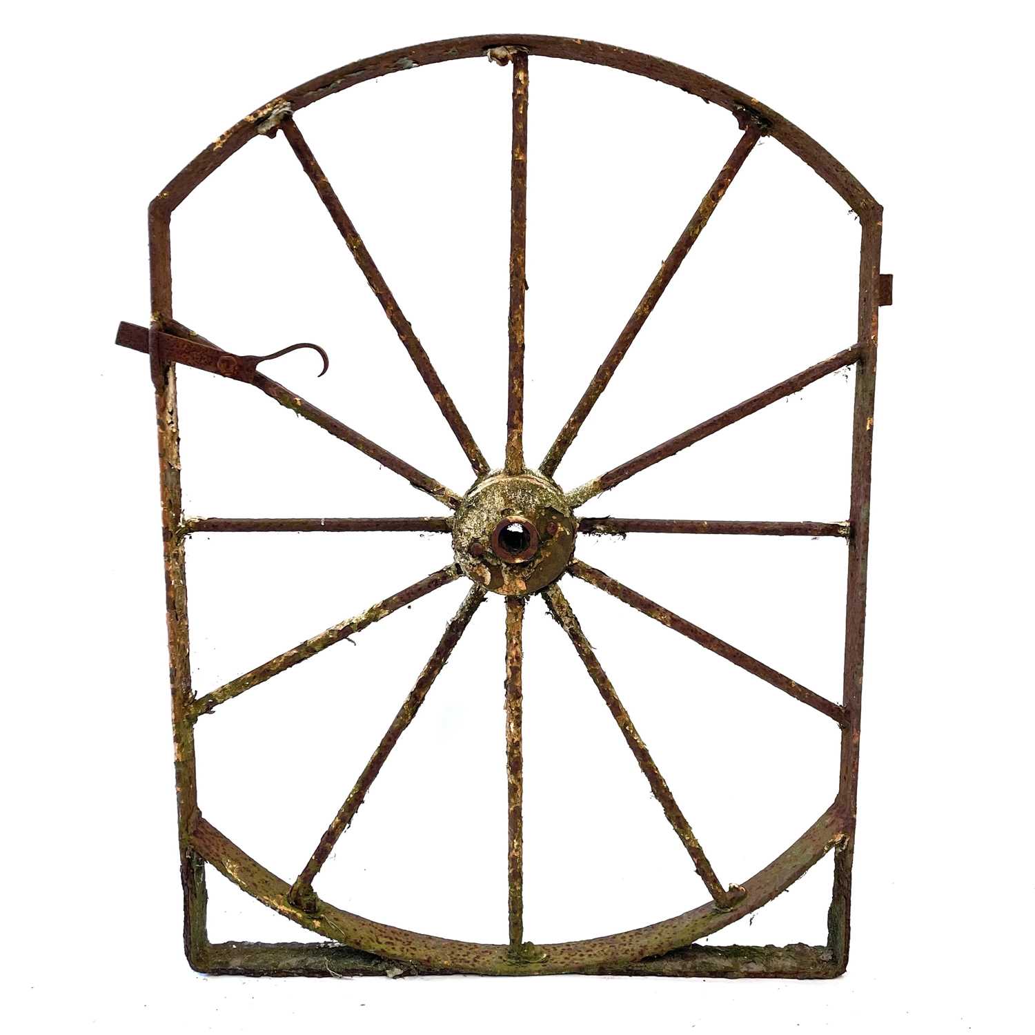 Lot 181 - A cast iron gate in the form of a wheel.
