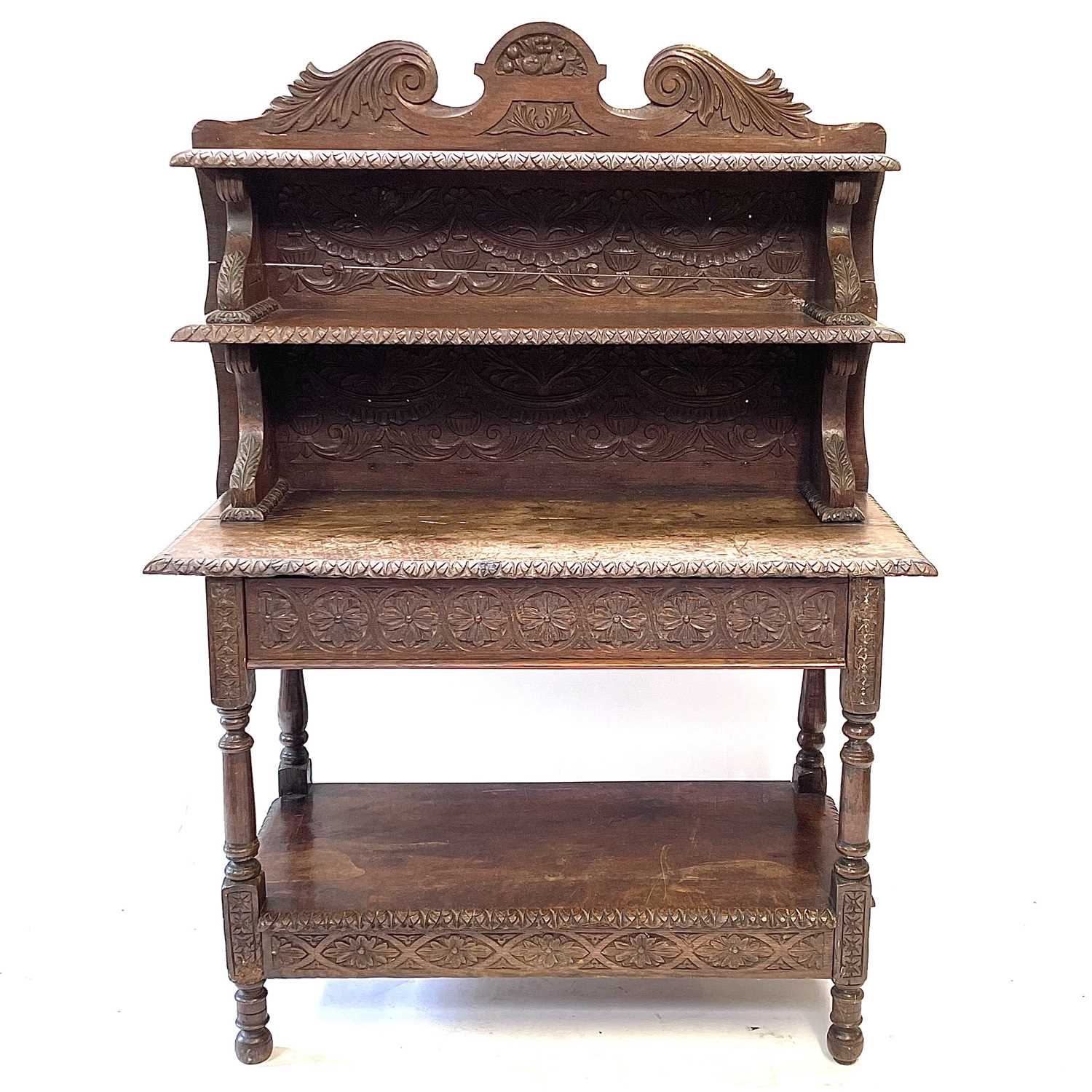 Lot 187 - An oak buffet, part 17th/18th century.