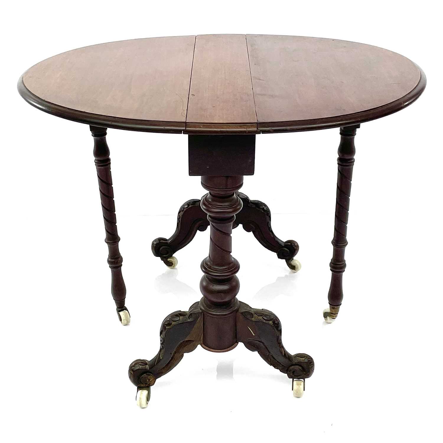 Lot 1930 - A Victorian walnut small Sutherland table,