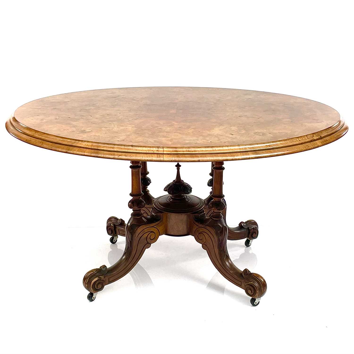 Lot 1939 - A mid Victorian walnut oval Loo table,