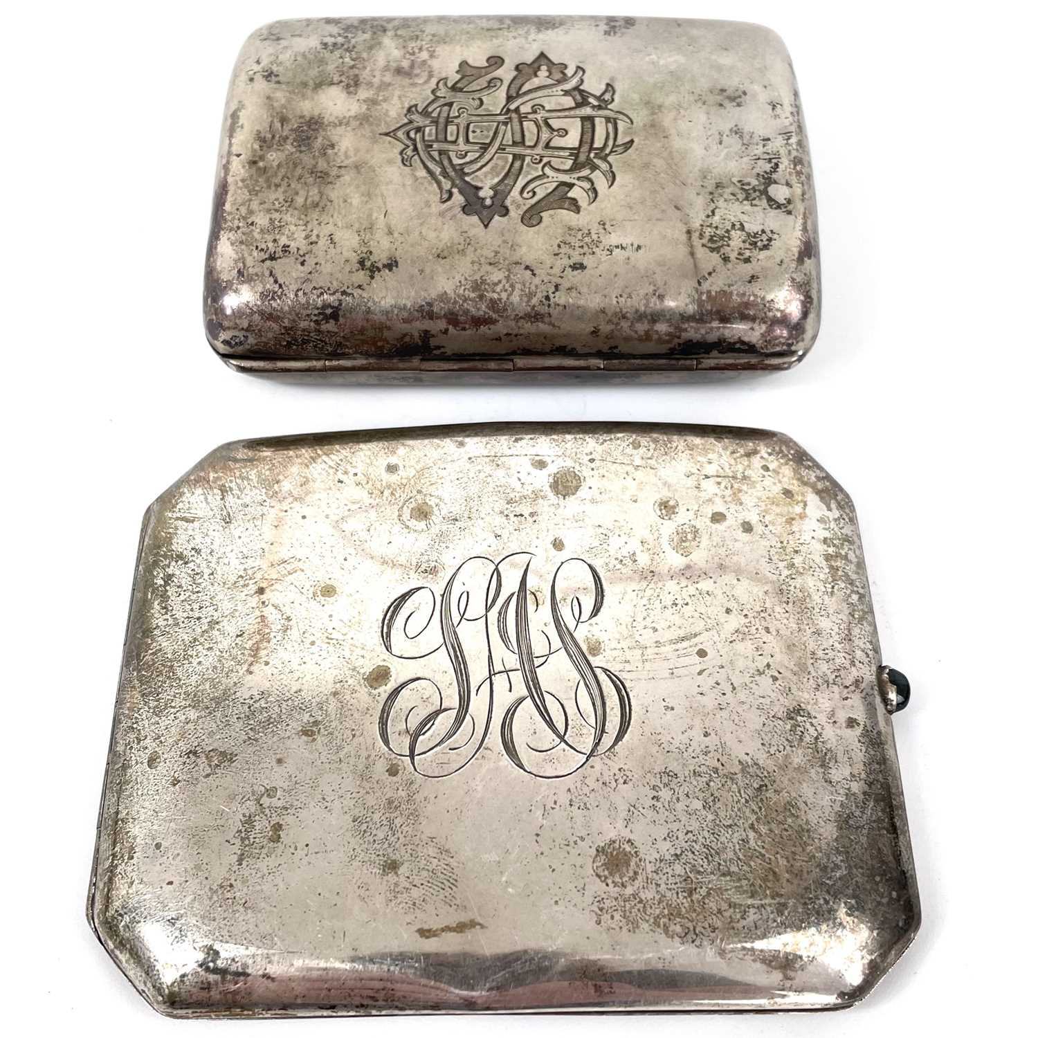 Lot 236 - Two silver cigarette cases.