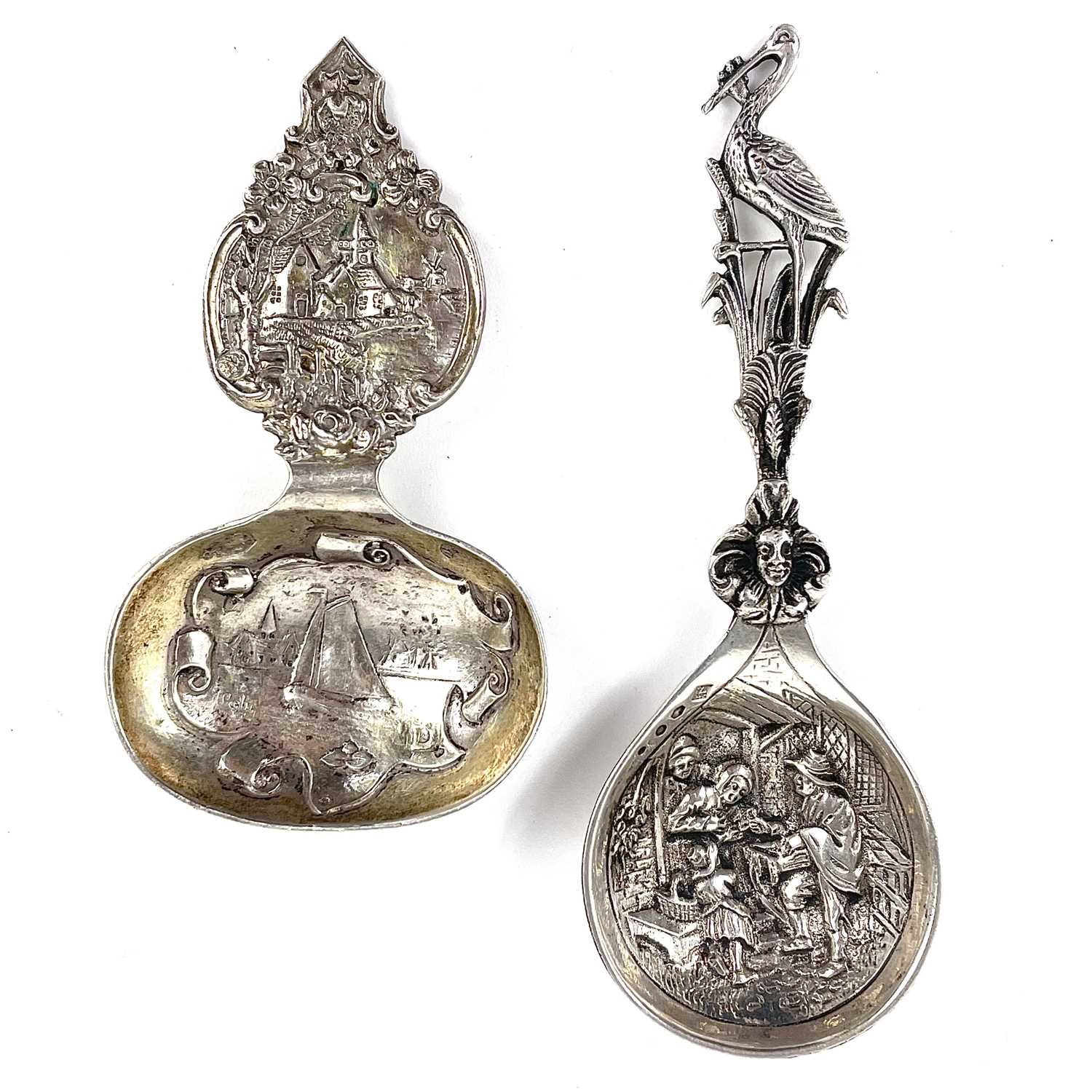 Lot 120 - Two Dutch silver tea caddy spoons.