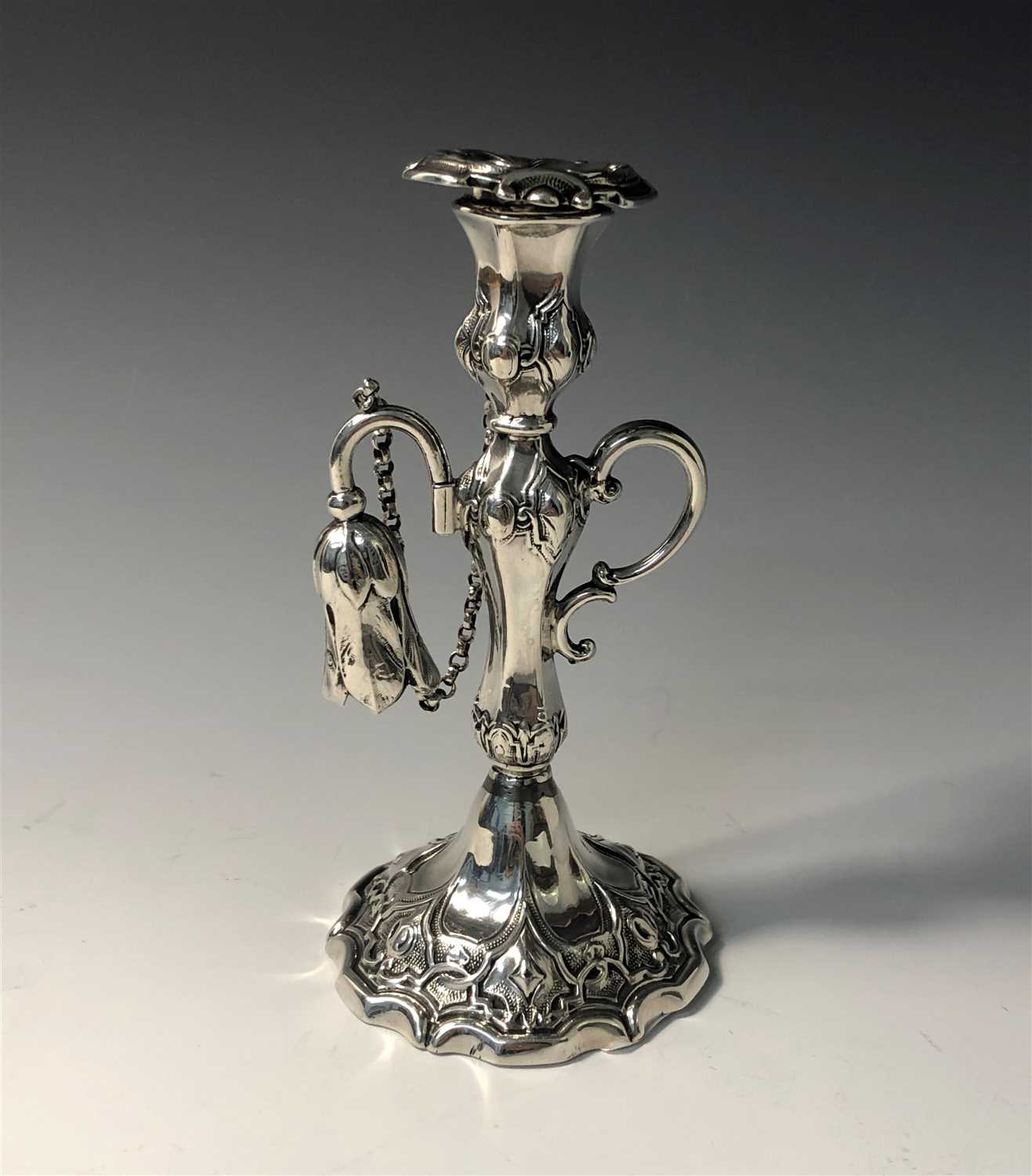 Lot 2033 - An early Victorian engraved silver taper