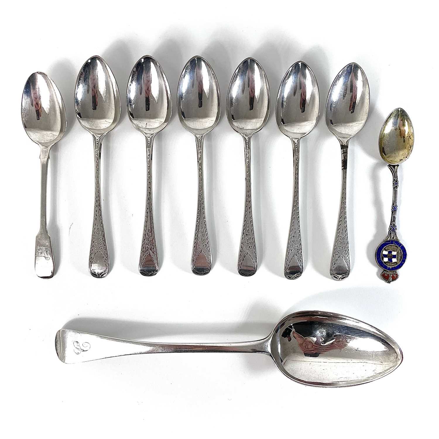 Lot 151 - A collection of silver spoons.