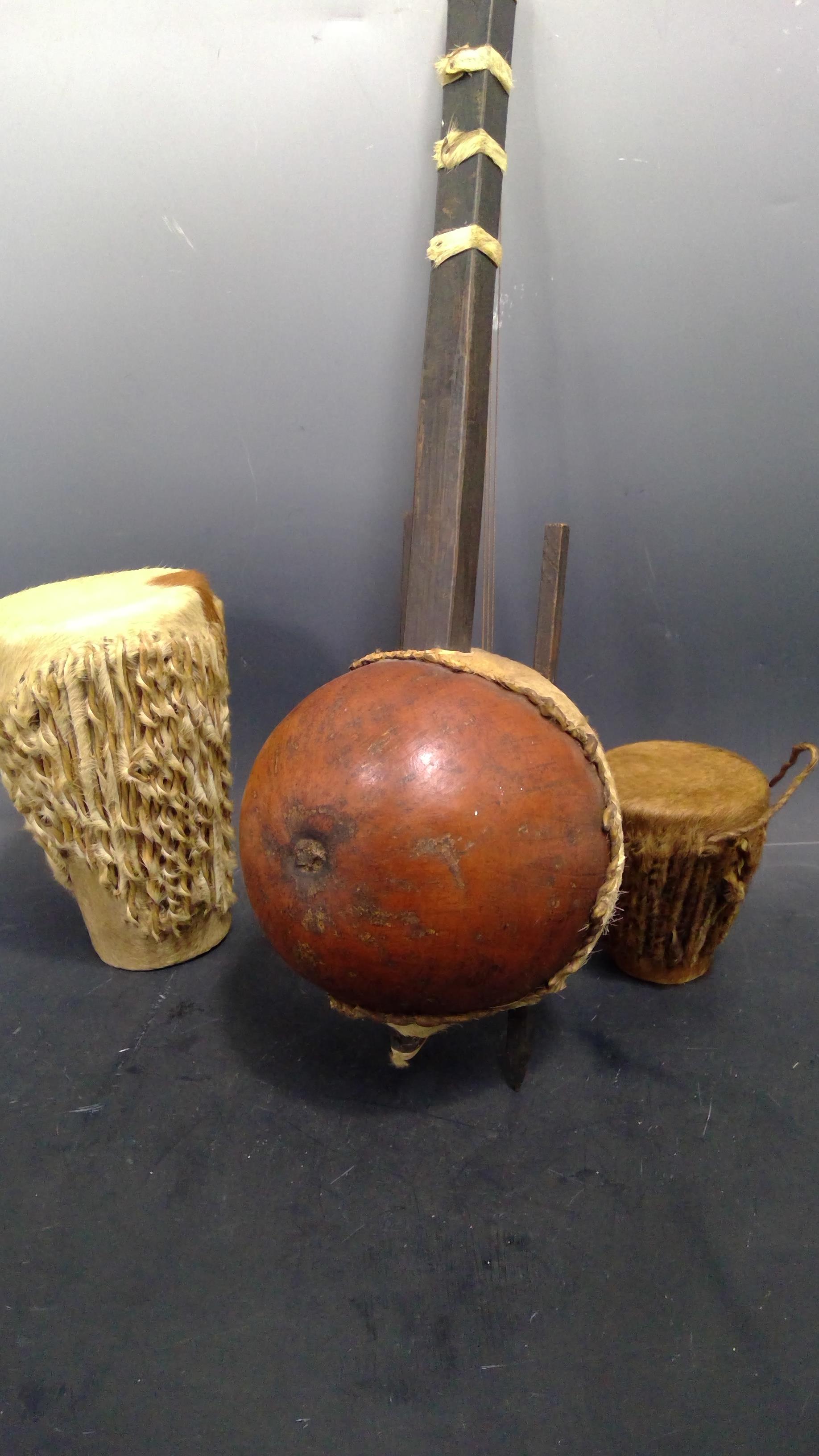 Lot 42 - A West African Kora bridge harp made from a