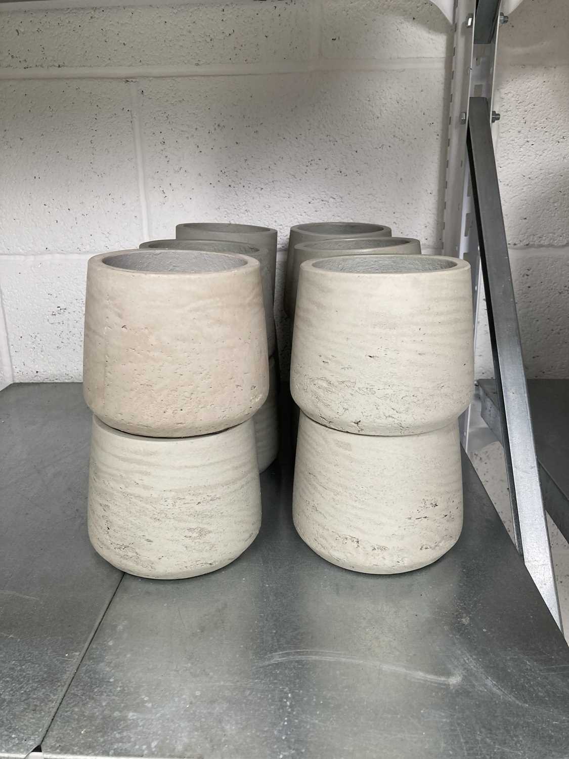 Lot 283 - Twelve Stratton Tapered Pots in Stone.
