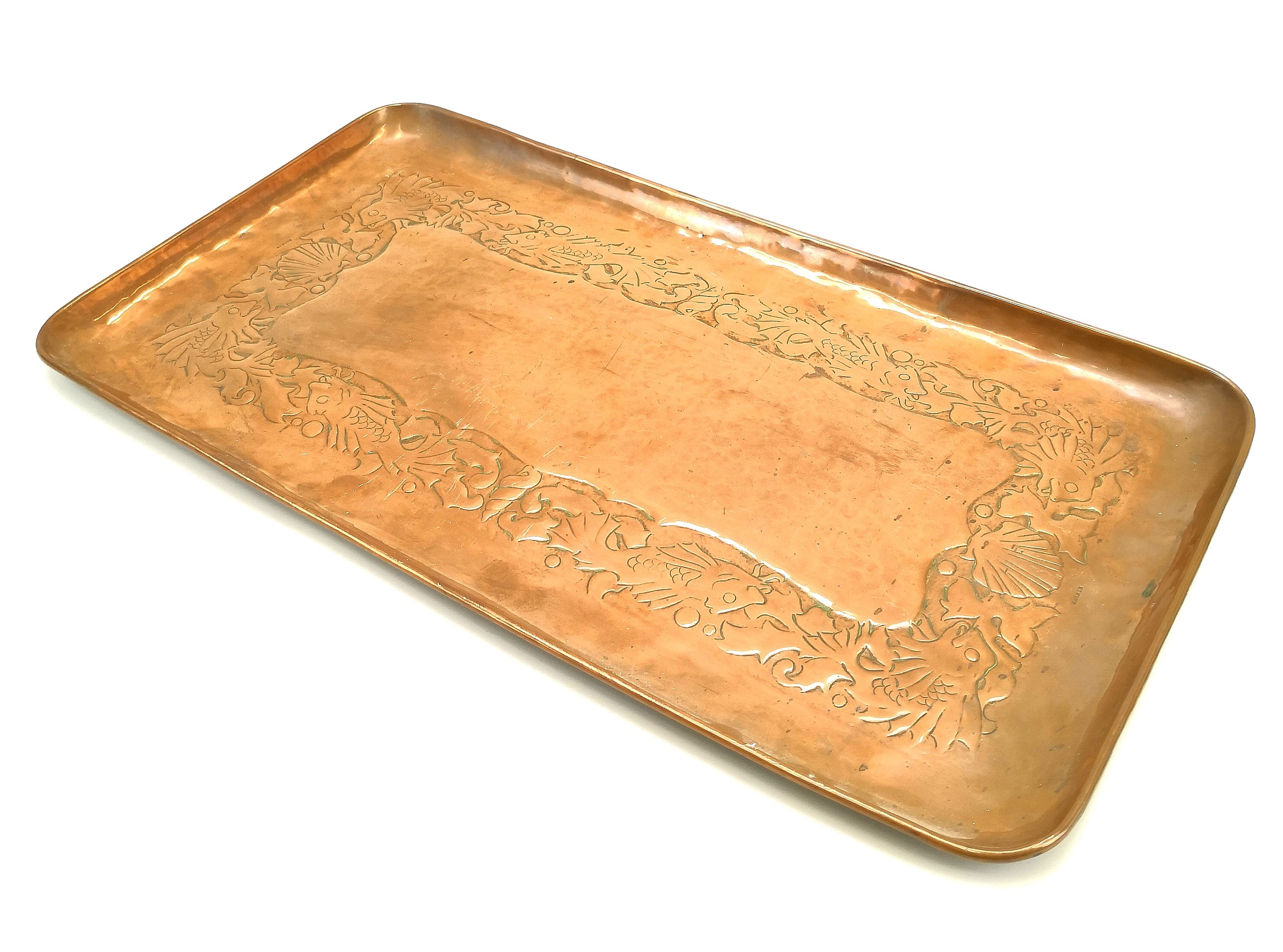 Lot 6 - A Newlyn copper rectangular tray.