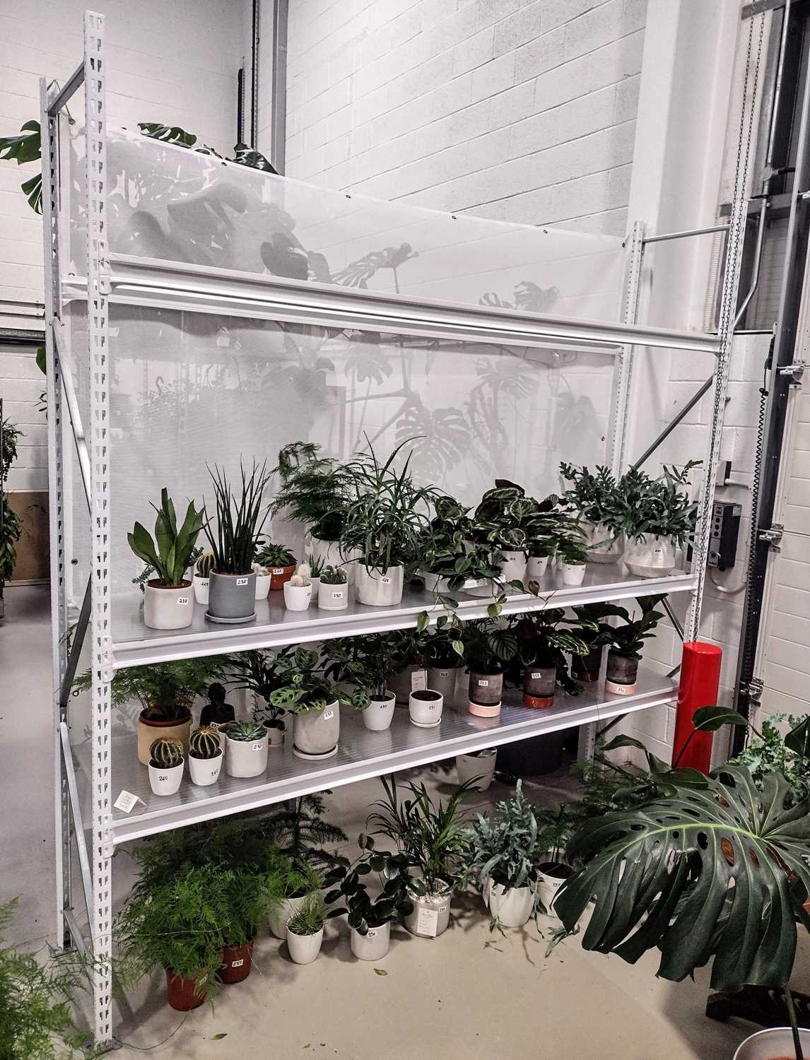 Lot 383 - White powder-coated adjustable metal racking