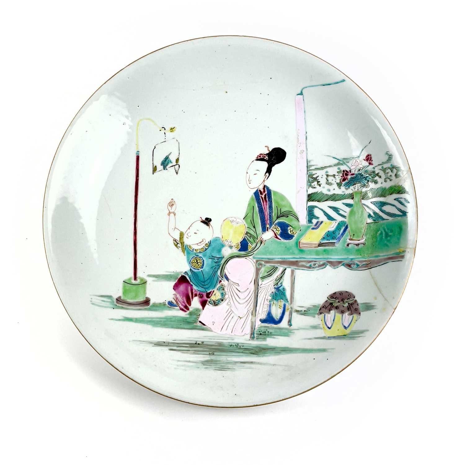 Lot 60 - A large Chinese famille rose porcelain dish,