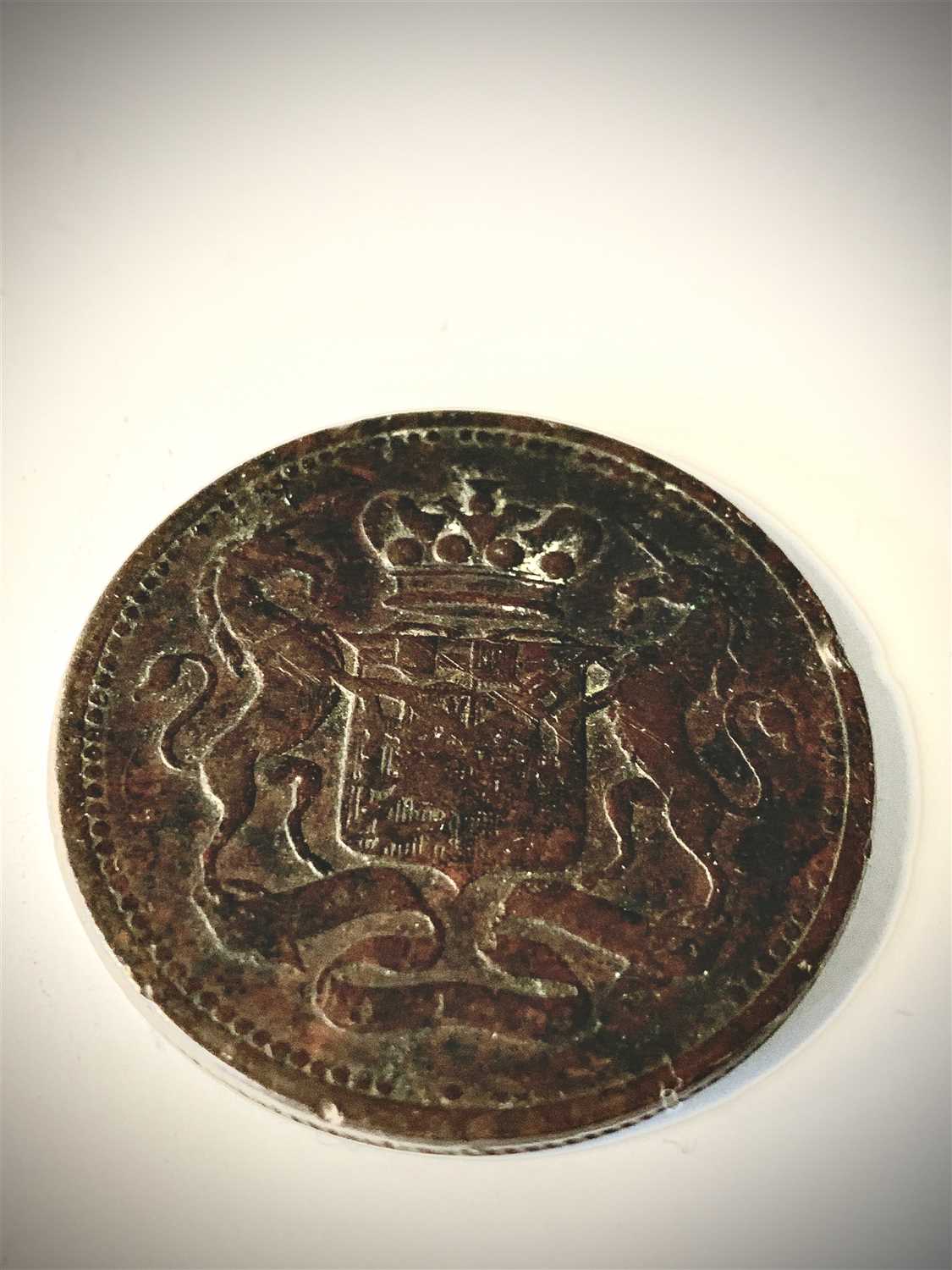 Lot 2403 - A Cornish mining penny token 1812 and a