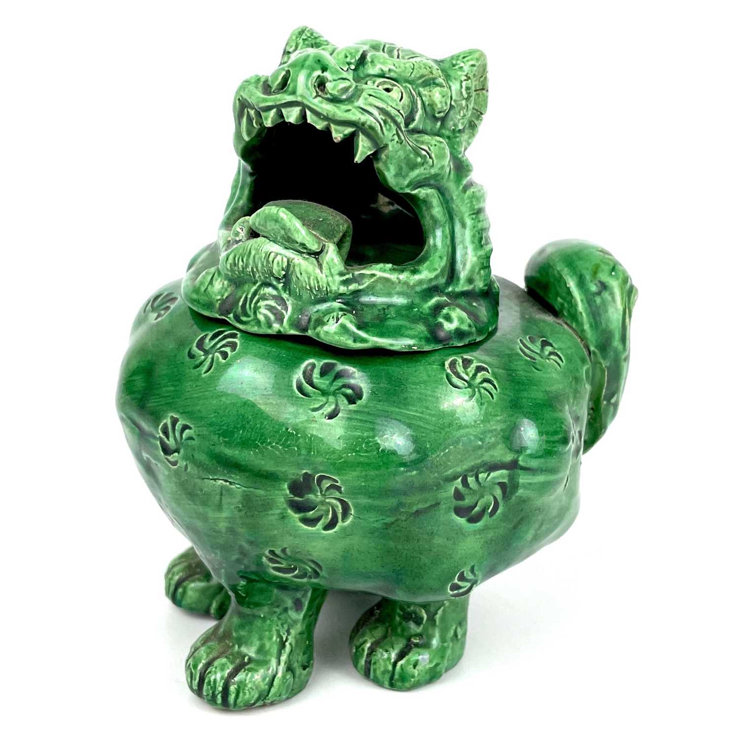 Lot 310 - A Chinese green glazed dog of fo, 19th