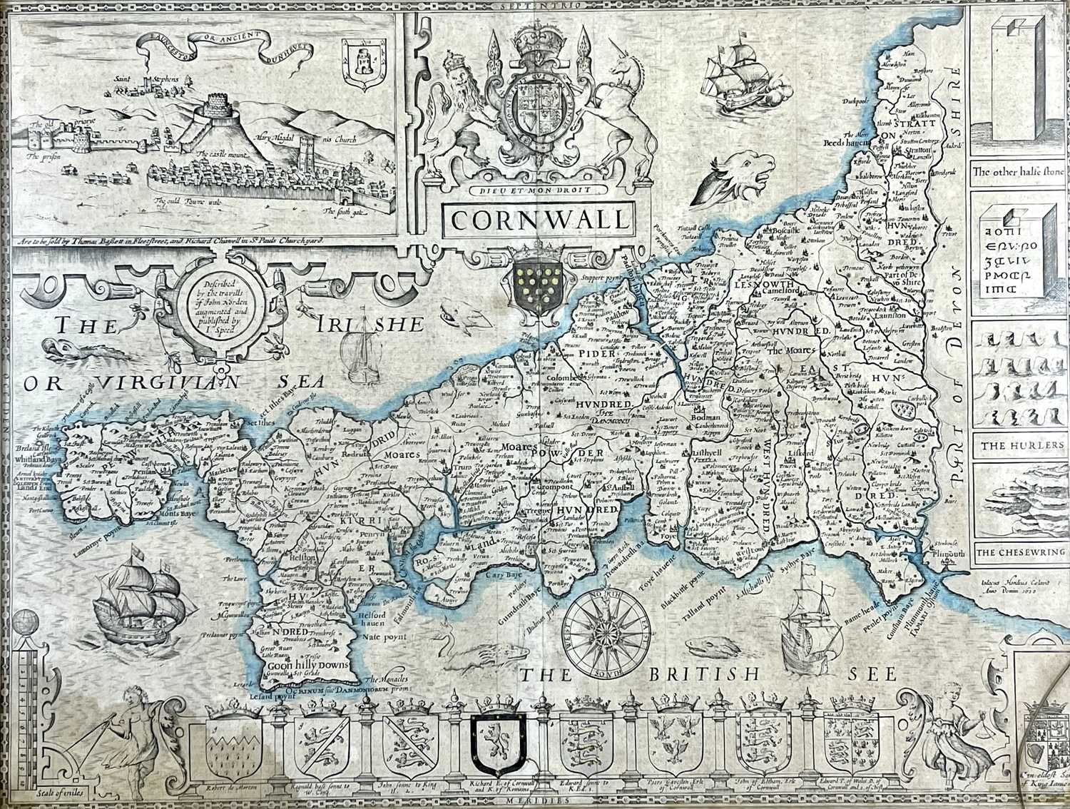 Lot 432 - John Speed, Cornwall, 'Described by the