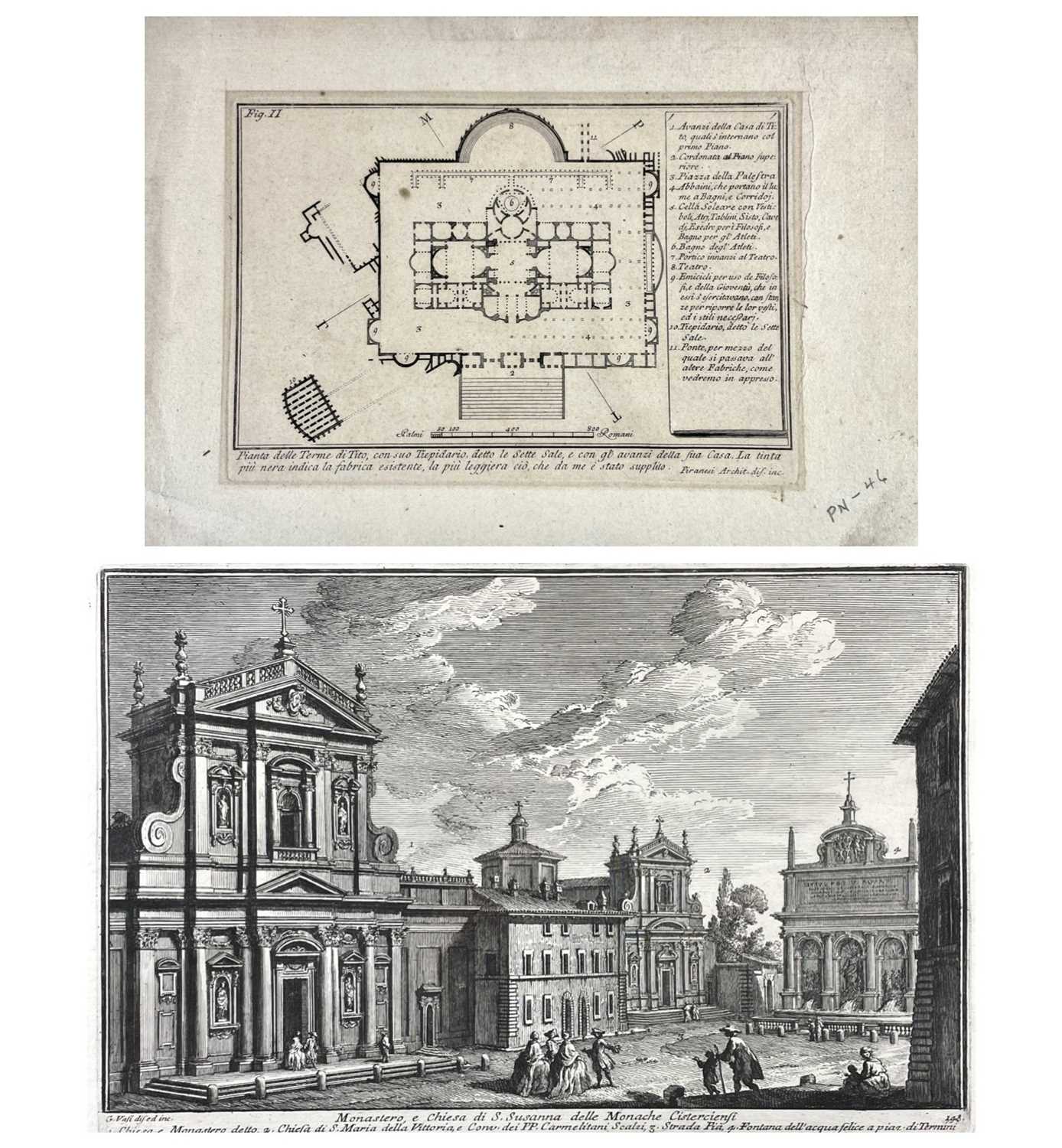 Lot 455 - Guiseppe Vasi and Piranesi engravings.