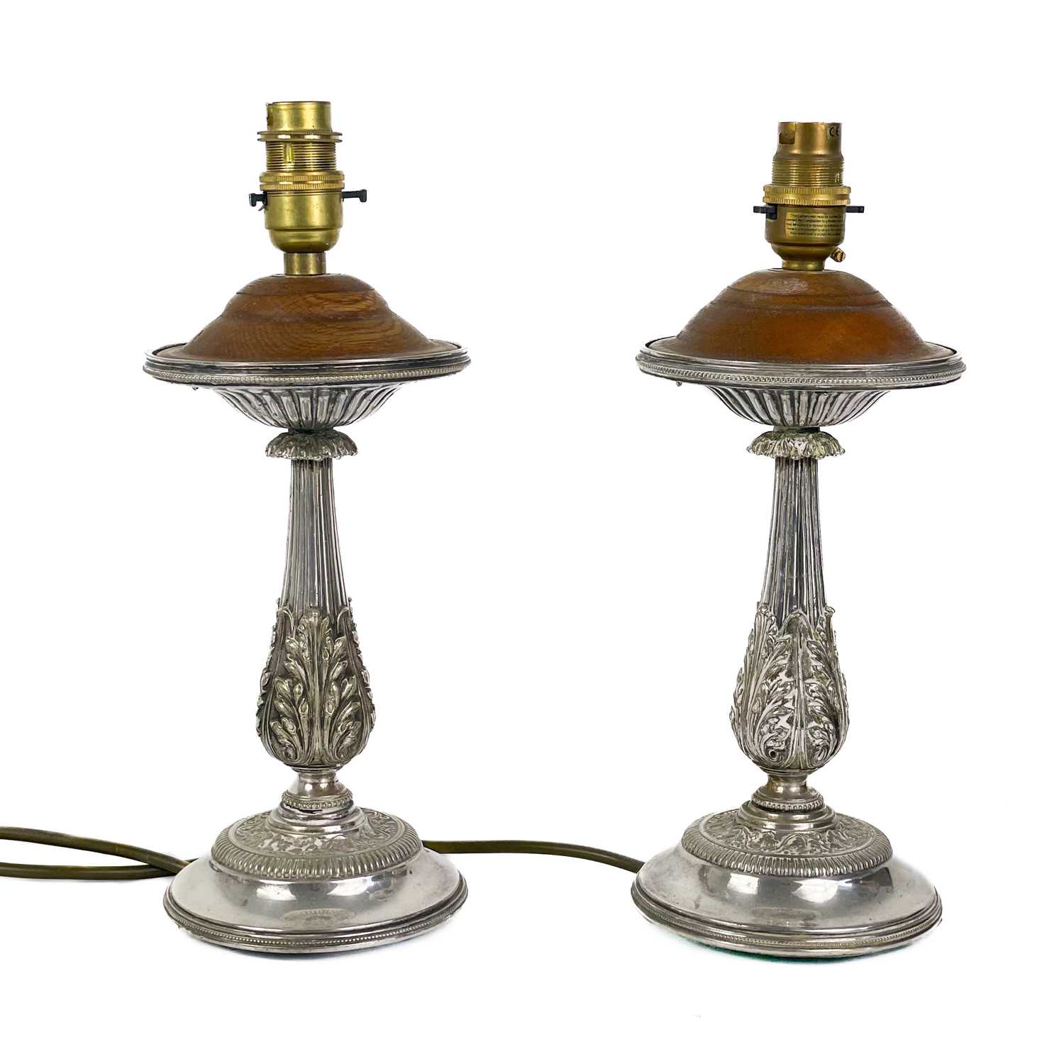 Lot 233 - A pair of Victorian silver plated converted