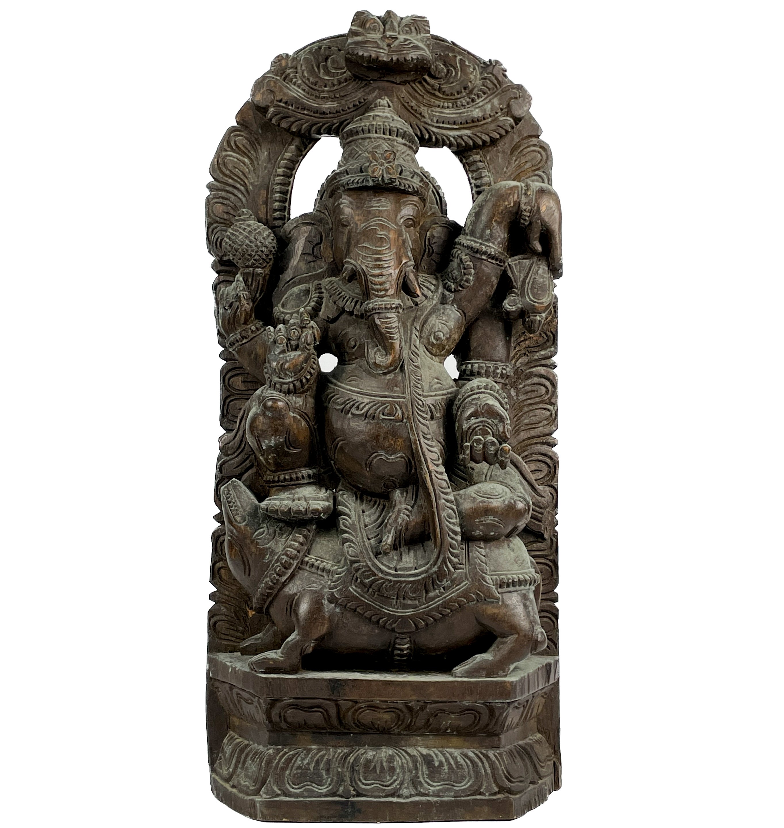 Lot 75 - An Indian wood carving of Ganesh.
