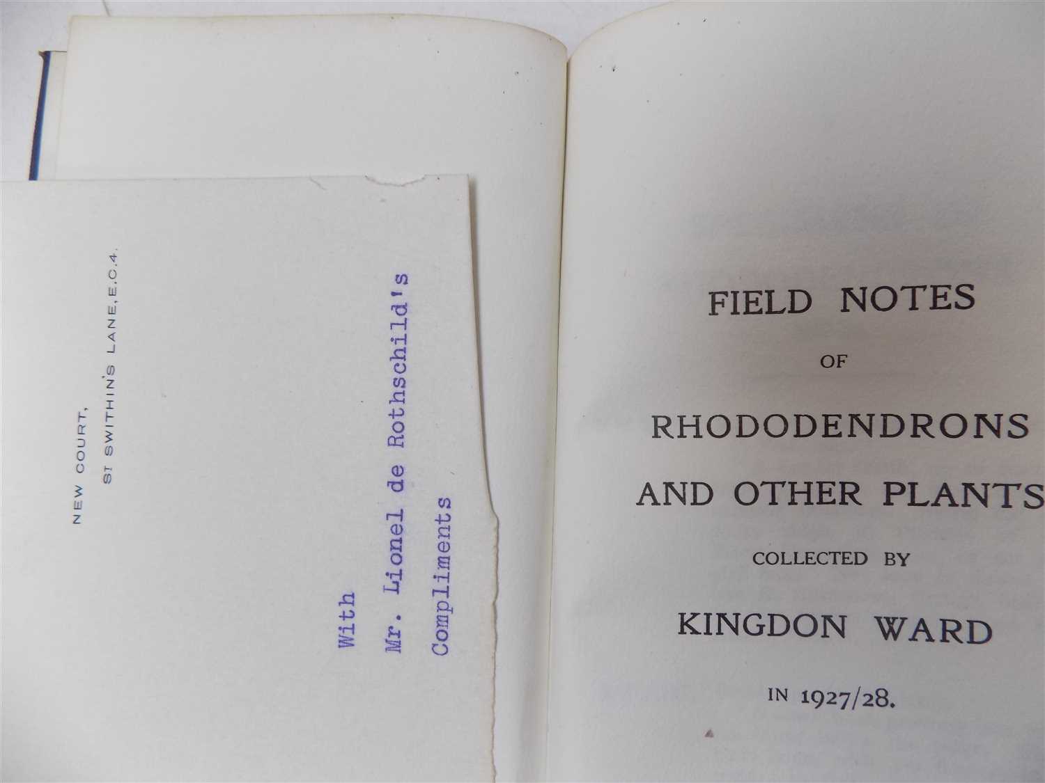 Lot 448 - "KINGDON WARD "Field Notes of Rhododendrons