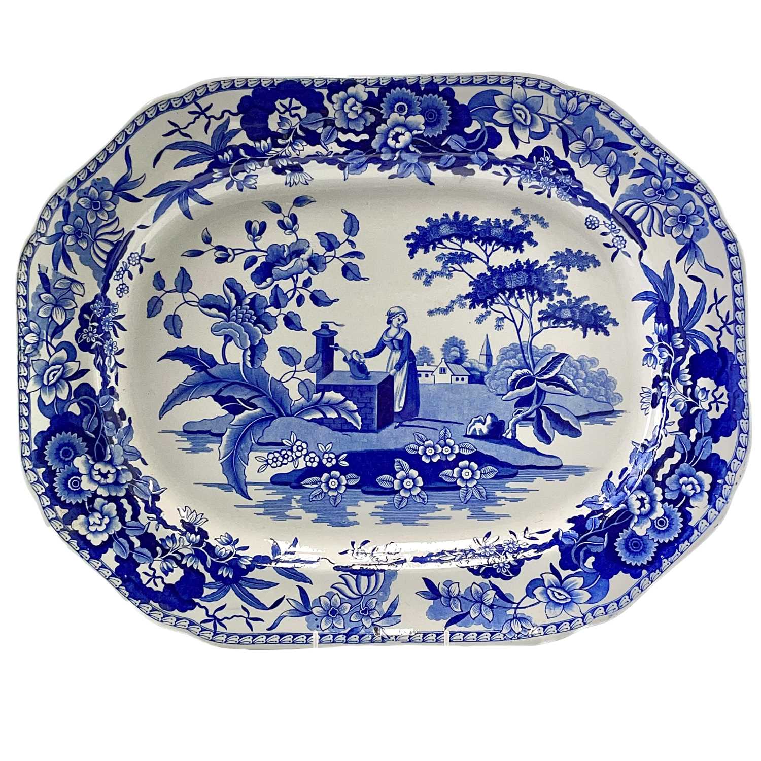 Lot 42 - A Joshua Heath blue and white meat plate.