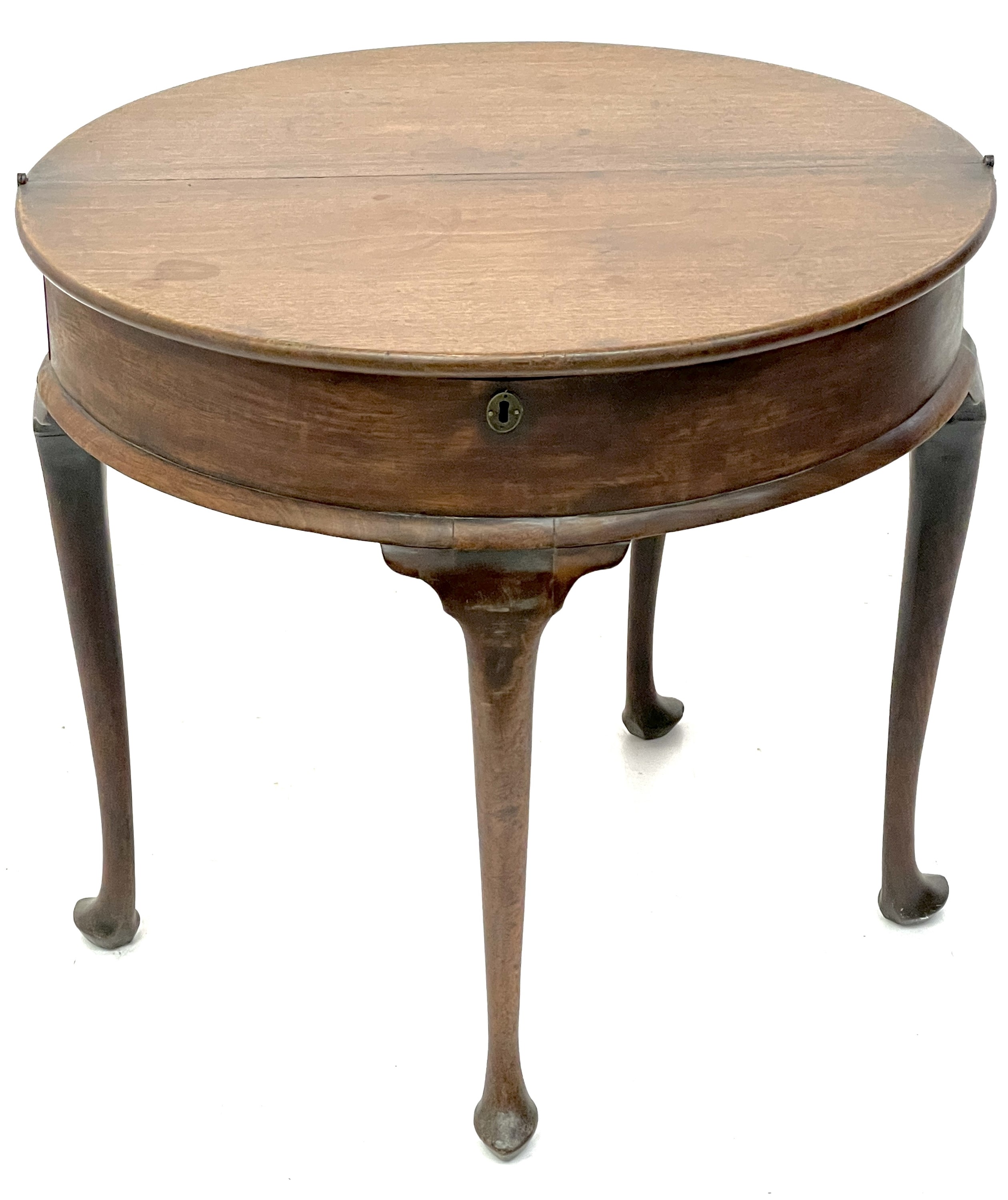 Lot 1825 - A George II mahogany demi lune fold top