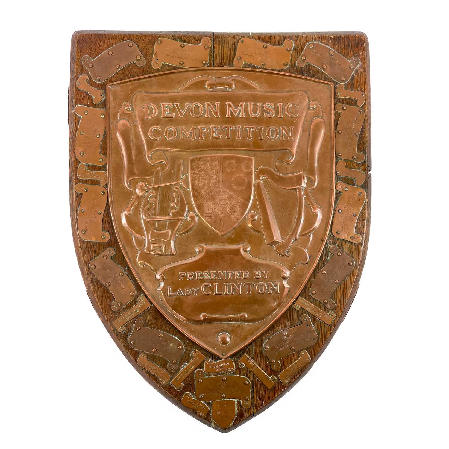 Lot 80 - A Newlyn copper trophy shield for the Devon