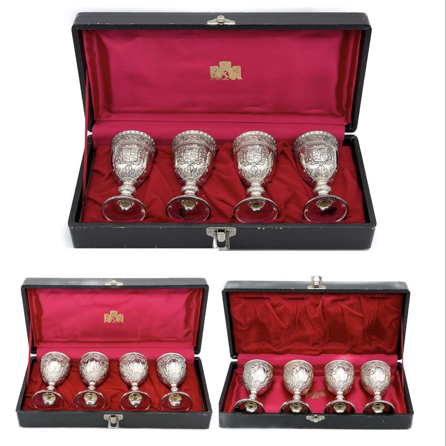 Lot 396 - Three cased sets of reproduction silver