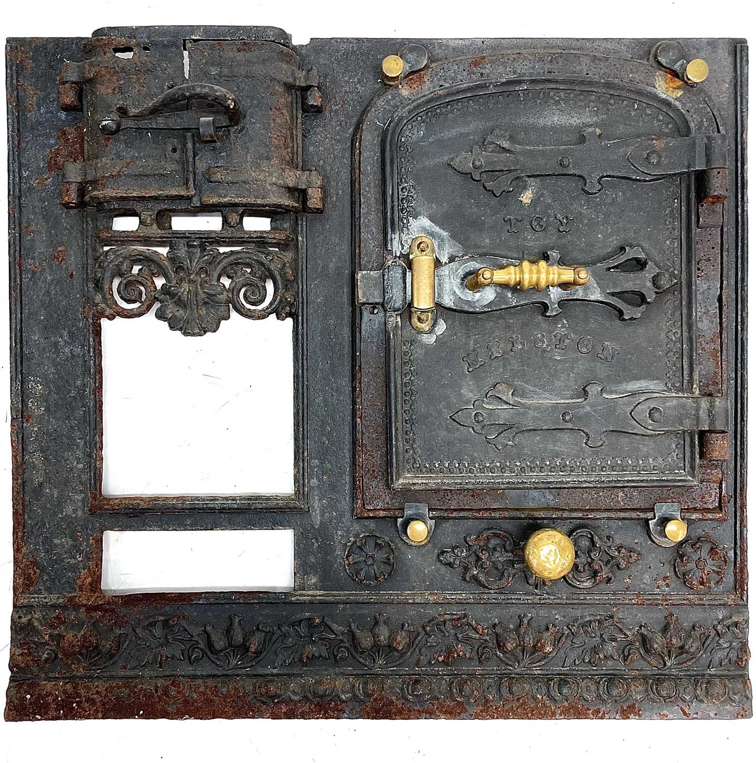 Lot 98 - A Cornish brass mounted range front, by Toy