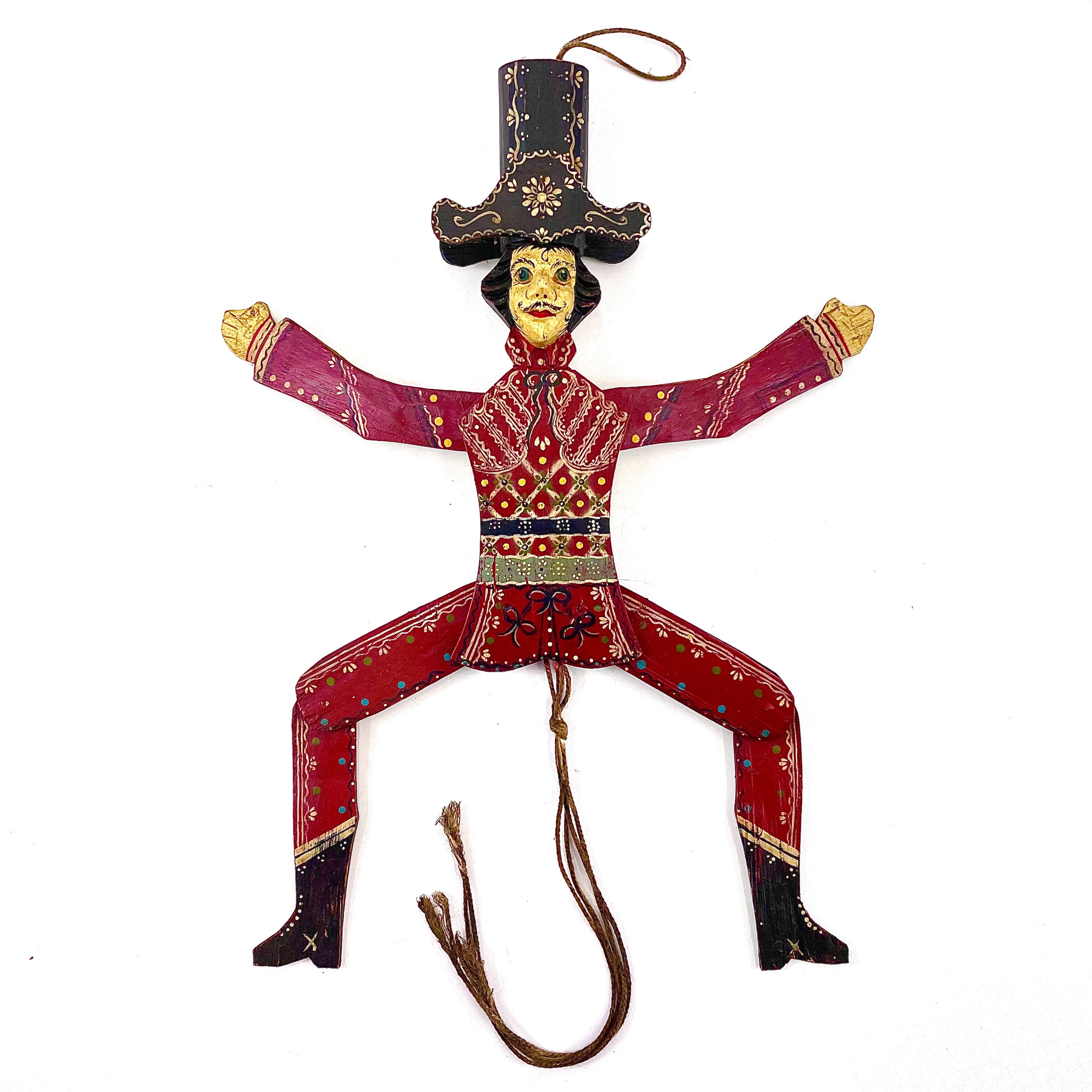 Lot 101 - A carved and painted wood Folk Art jumping