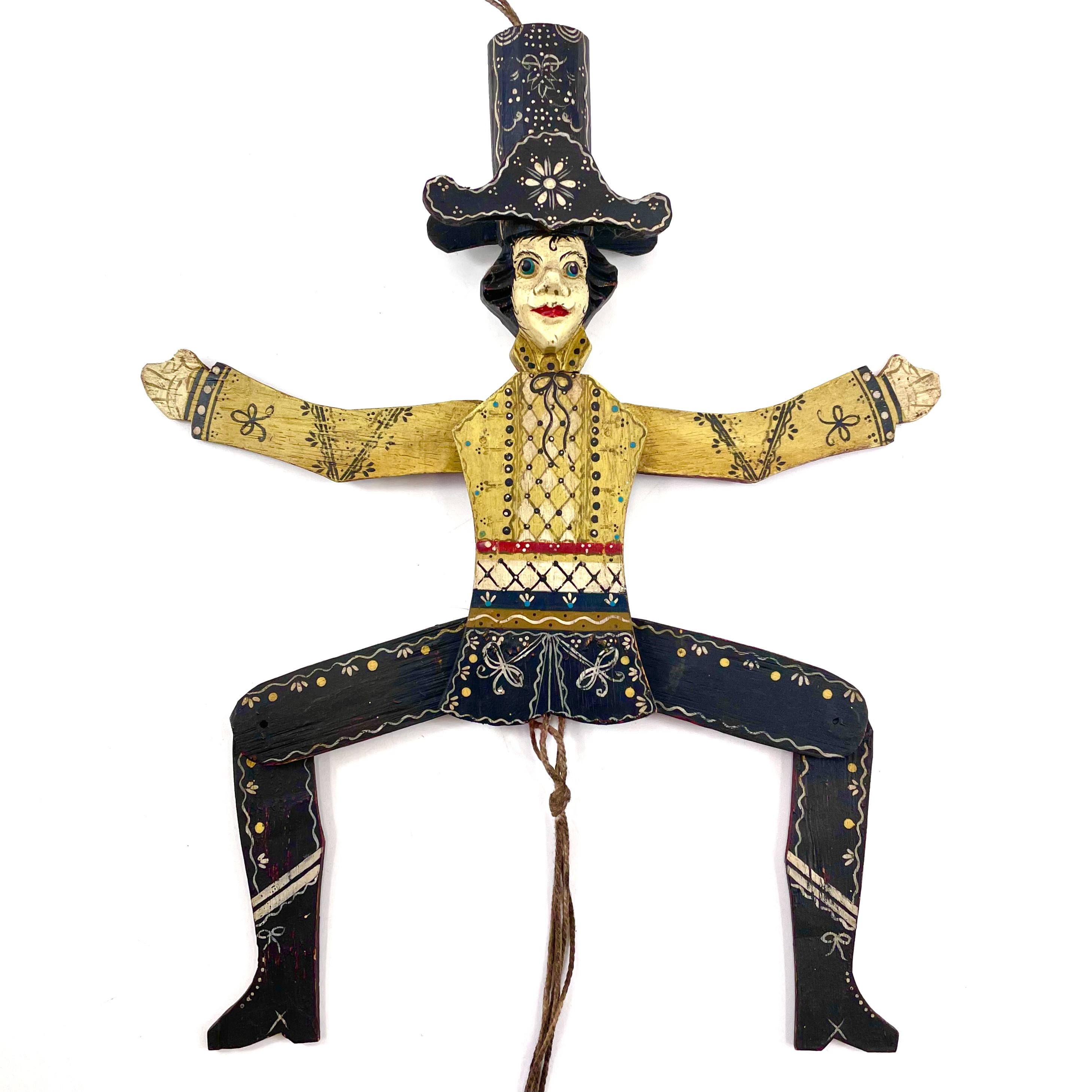 Lot 101 - A carved and painted wood Folk Art jumping