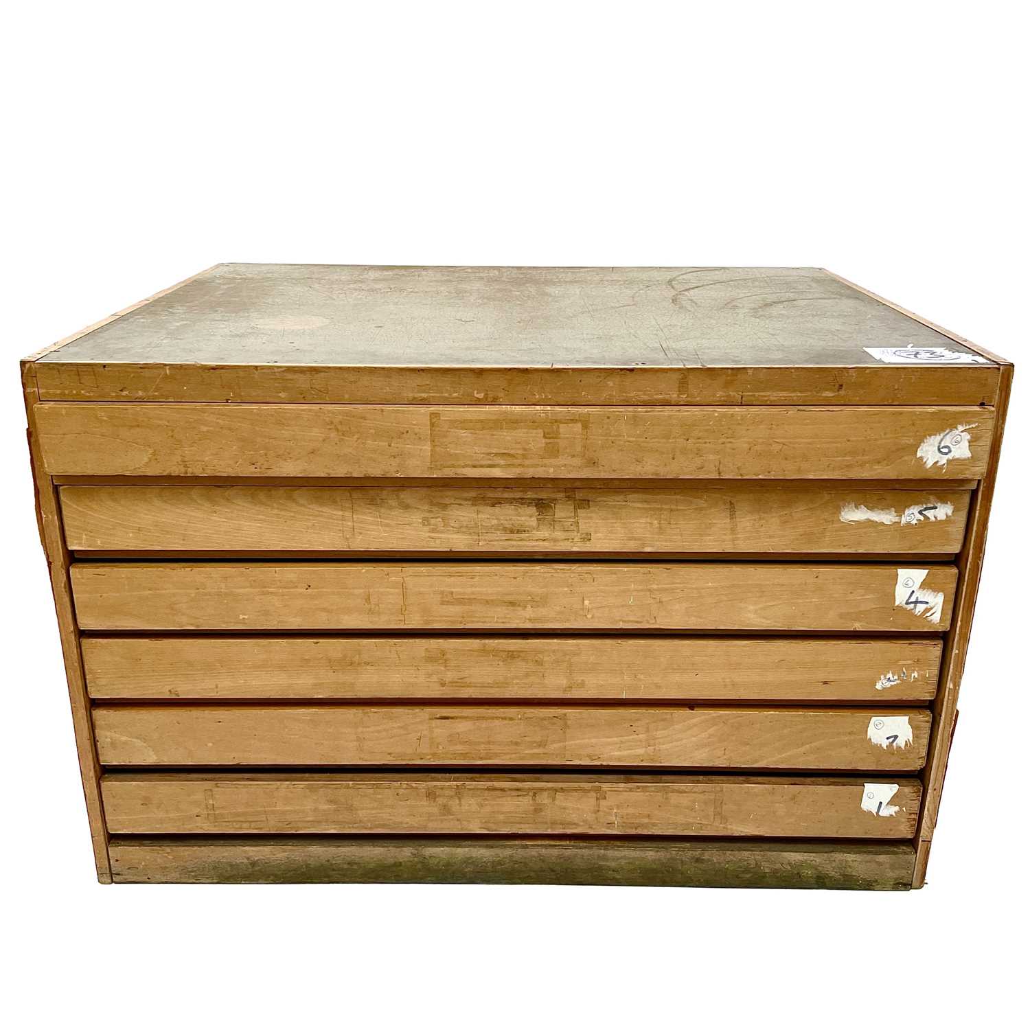 Lot 131 - Wooden plan chest from the studio of Karl