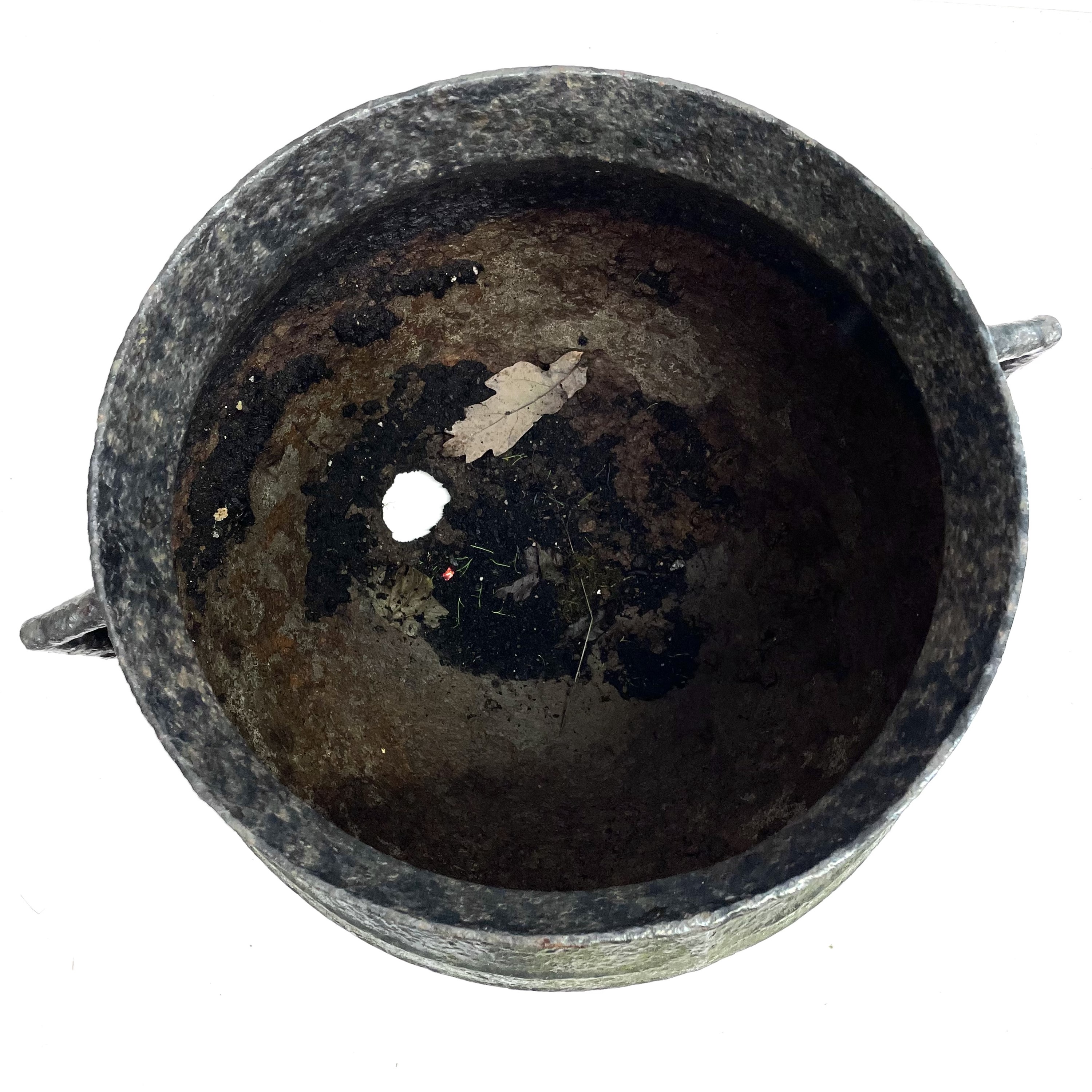 Lot 209 - A Victorian cast iron twin handled cauldron.