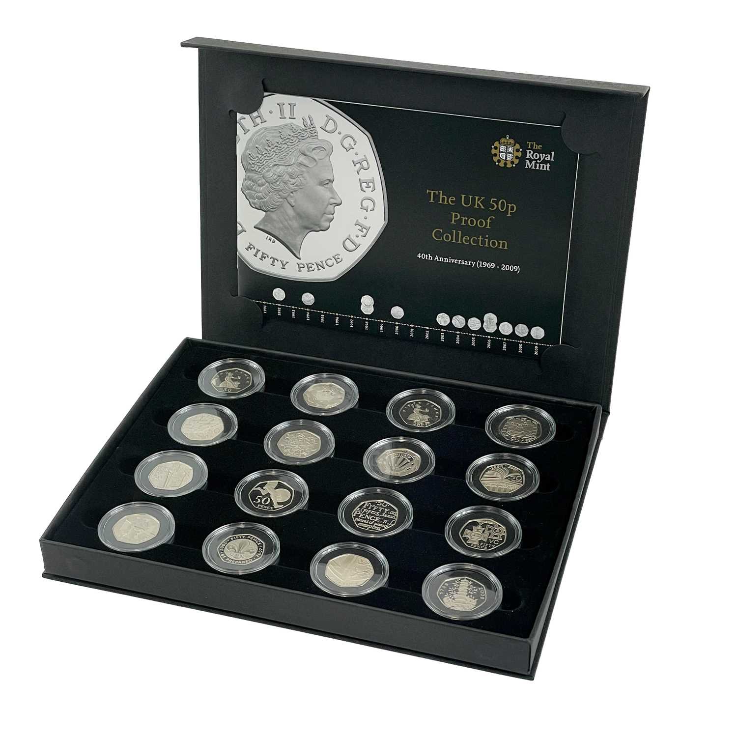 Lot 34 - UK 50 pence proof collection - 40th