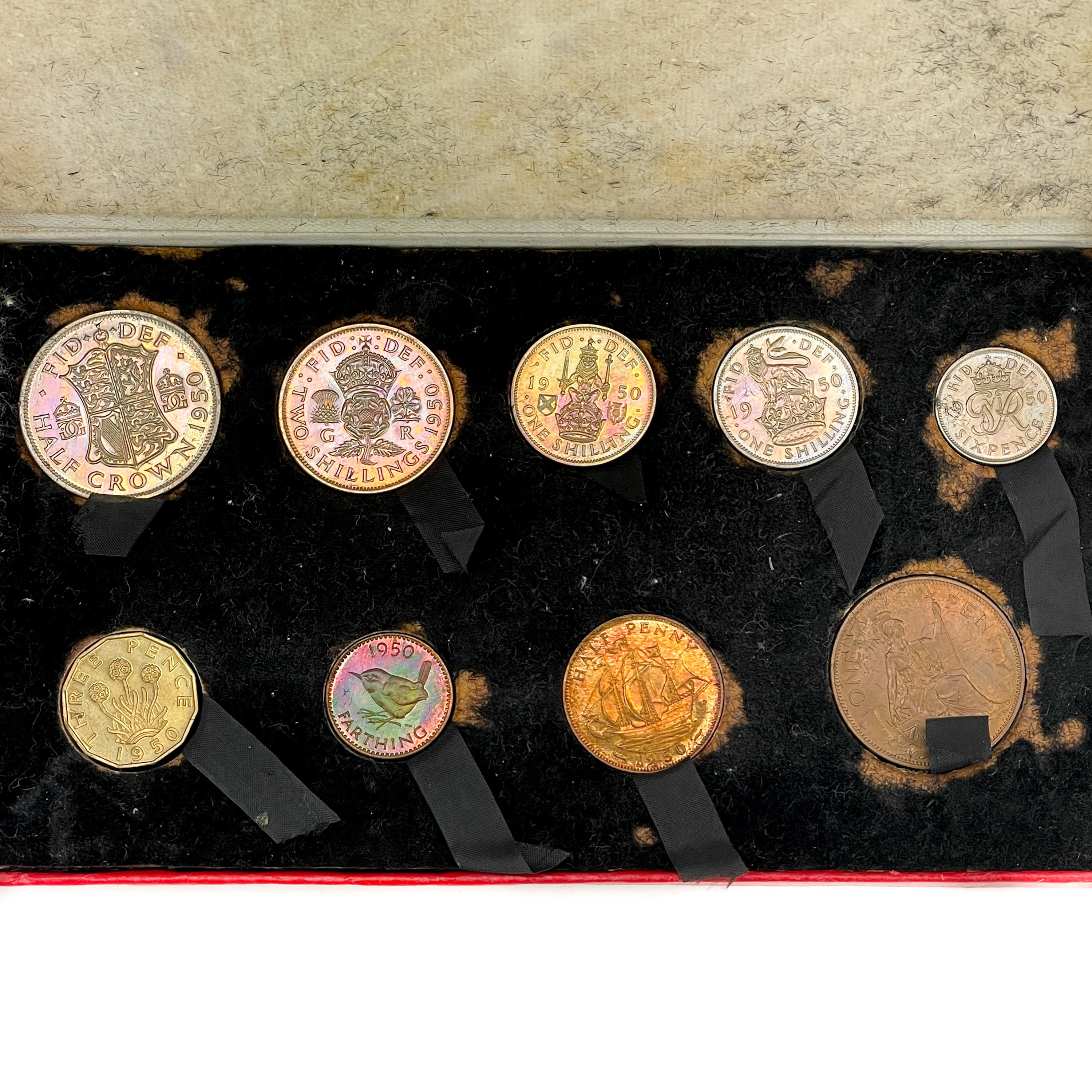 Lot 130 - UK 1950 Proof Coin Set in Original Royal