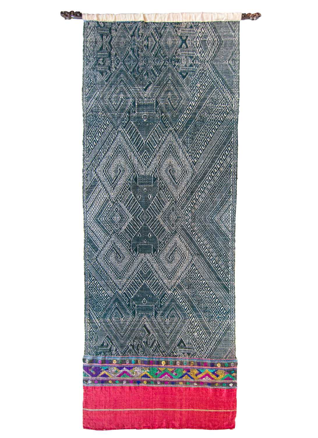 Lot 309 - A Laos black and white wall hanging panel,