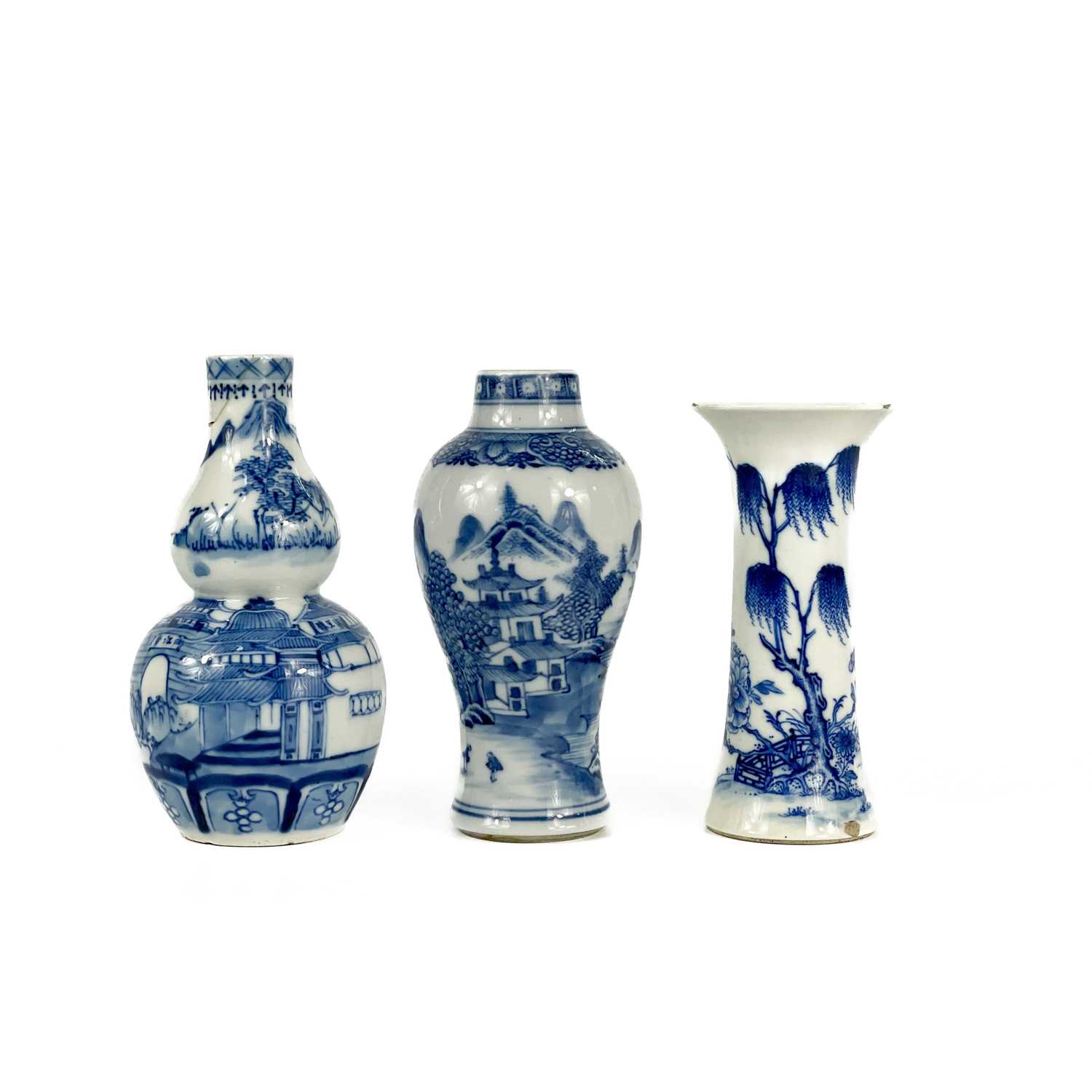 Lot 247 - A Chinese blue and white porcelain double