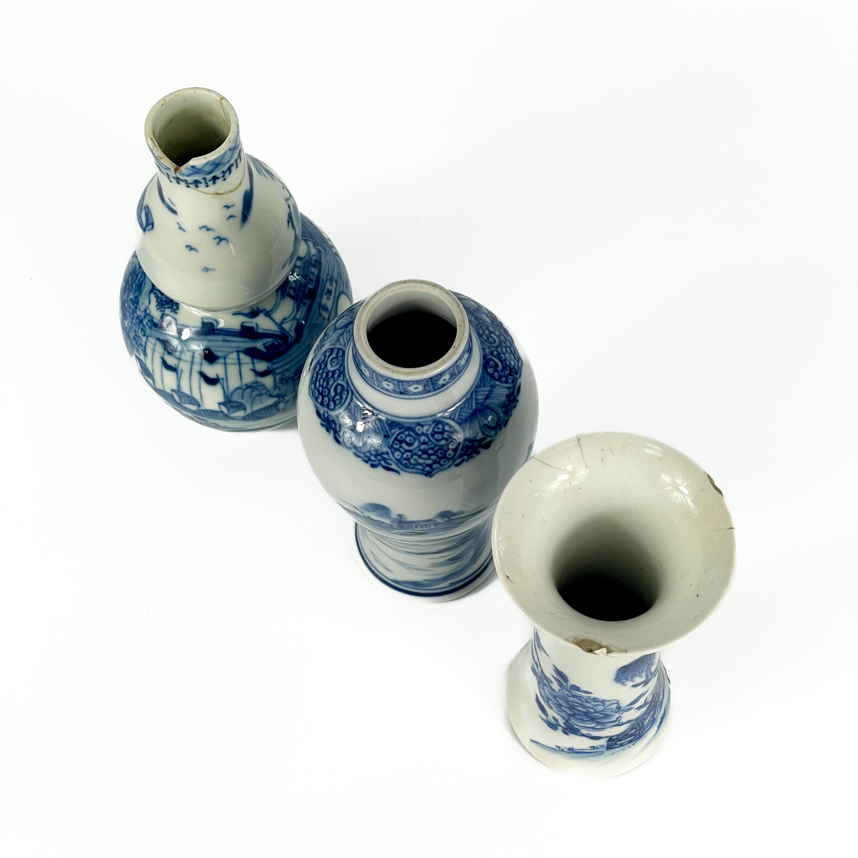 Lot 247 - A Chinese blue and white porcelain double