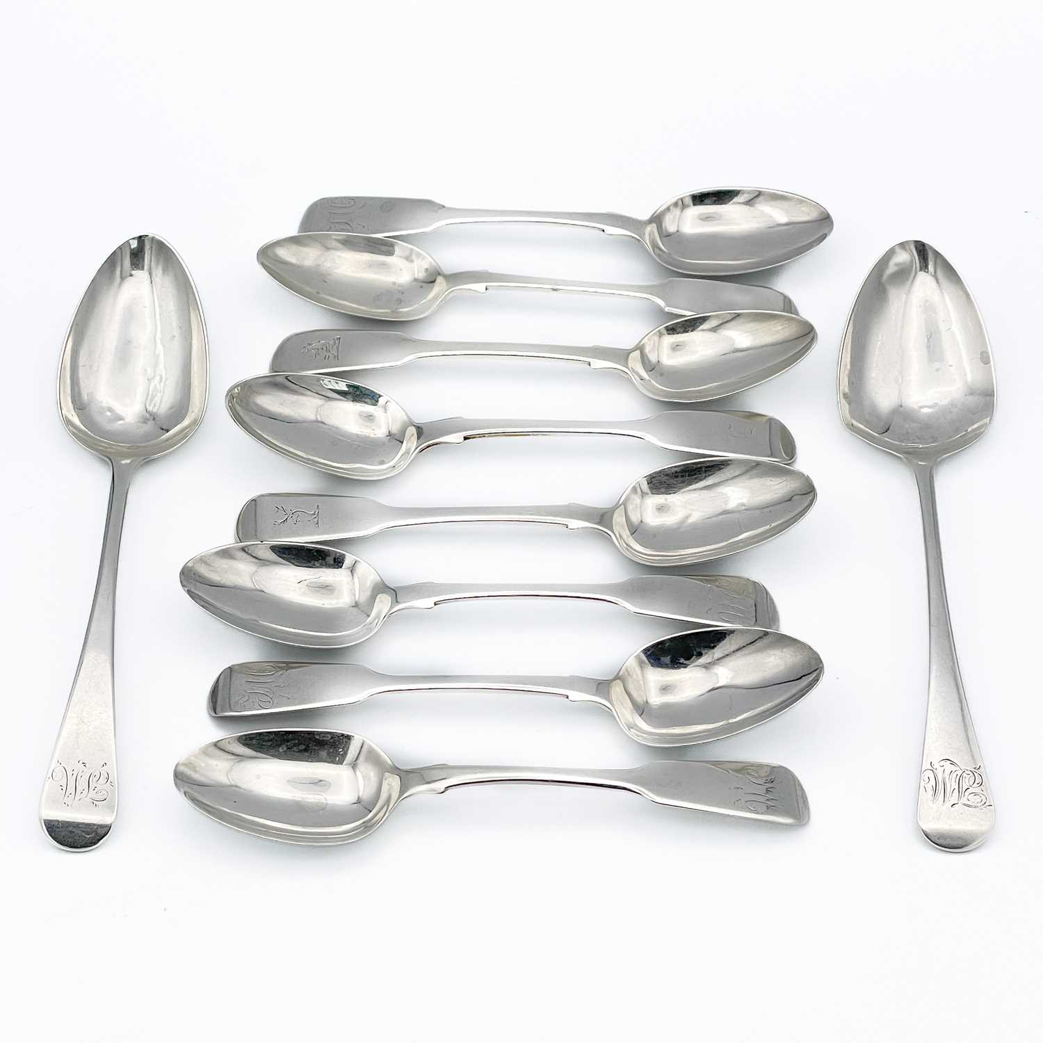 Lot 328 - A set of four silver teaspoons by John,