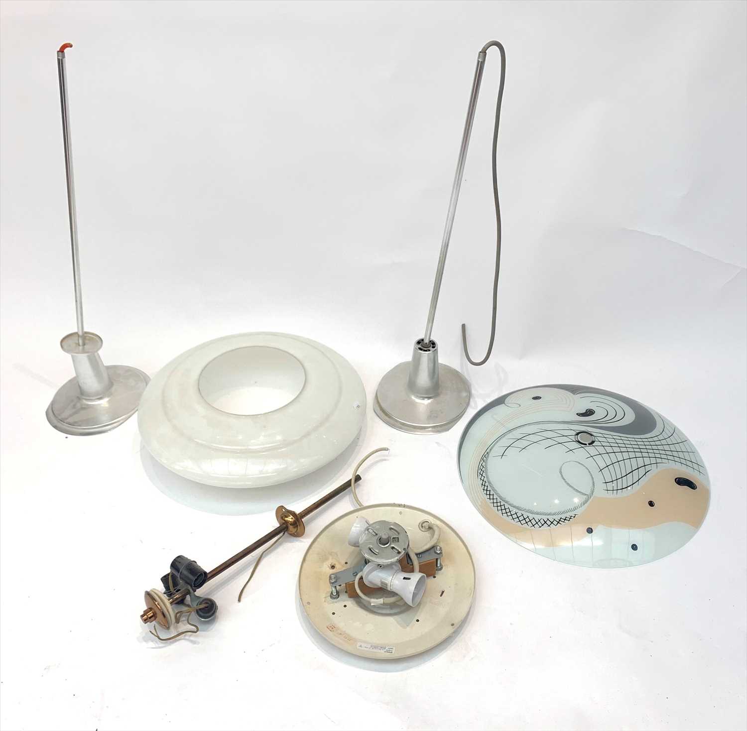 Lot 250 - Miscellaneous light fittings and glass