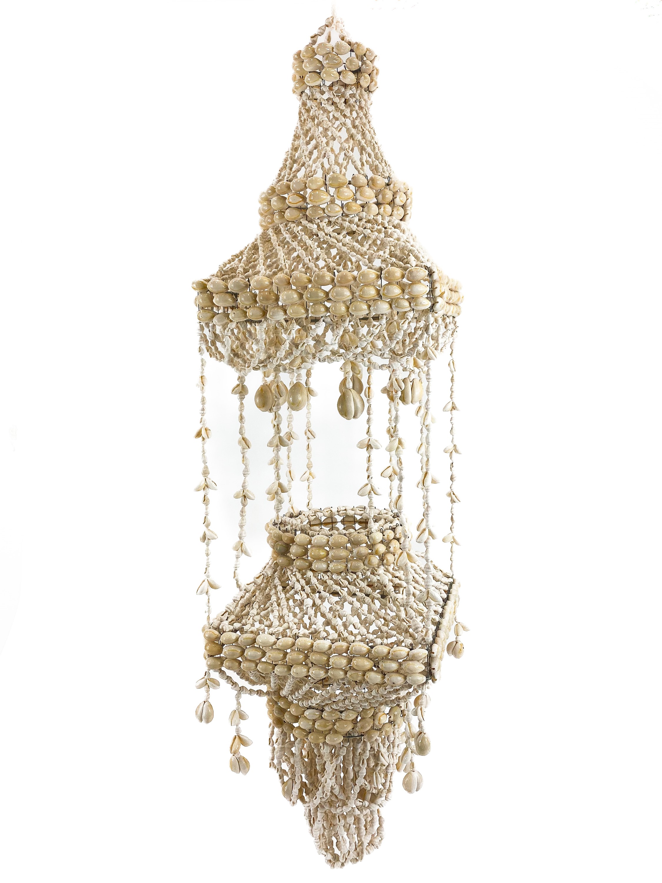 Lot 39 - A cowrie shell plant holder circa 1970