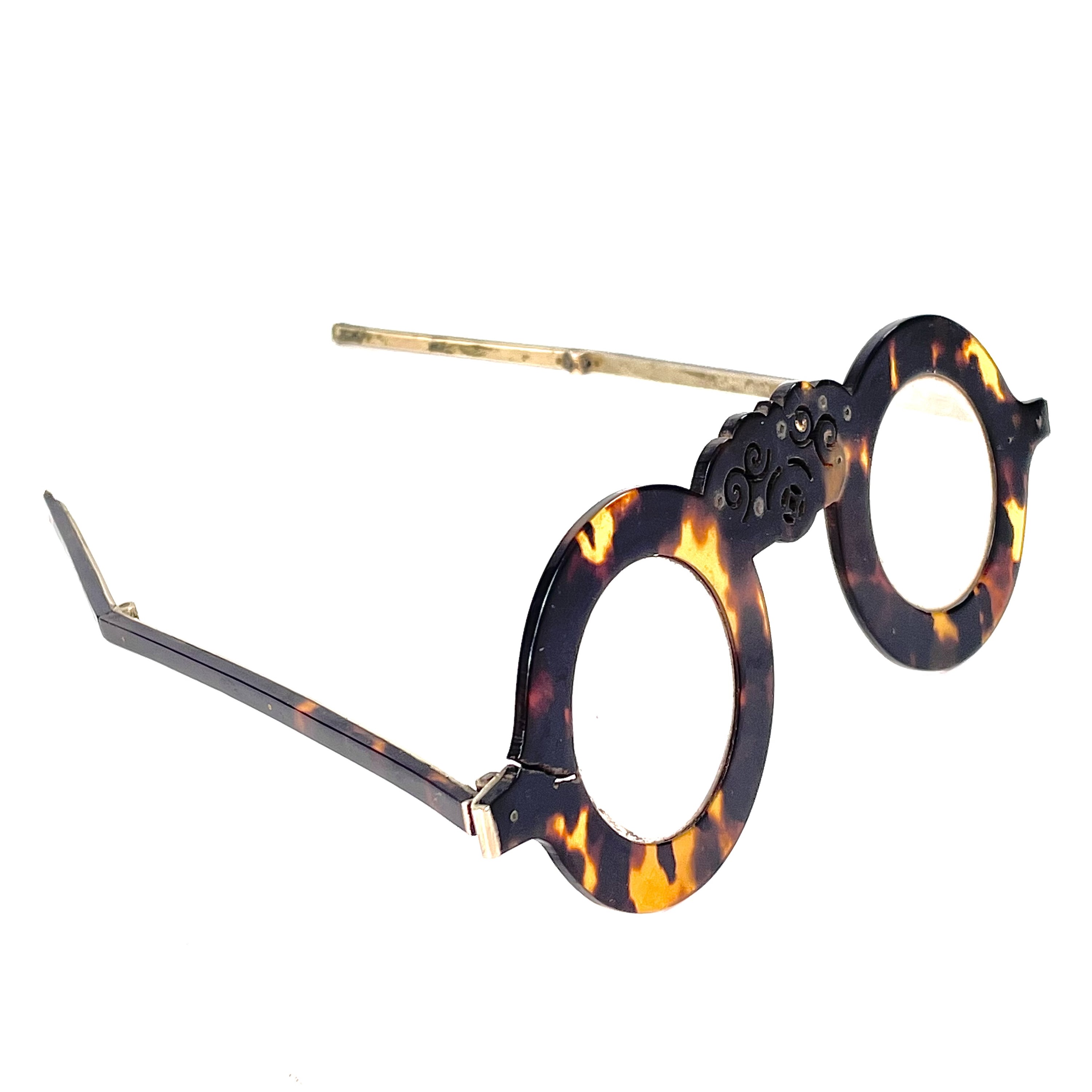 Lot 53 - A cased pair of Chinese tortoiseshell