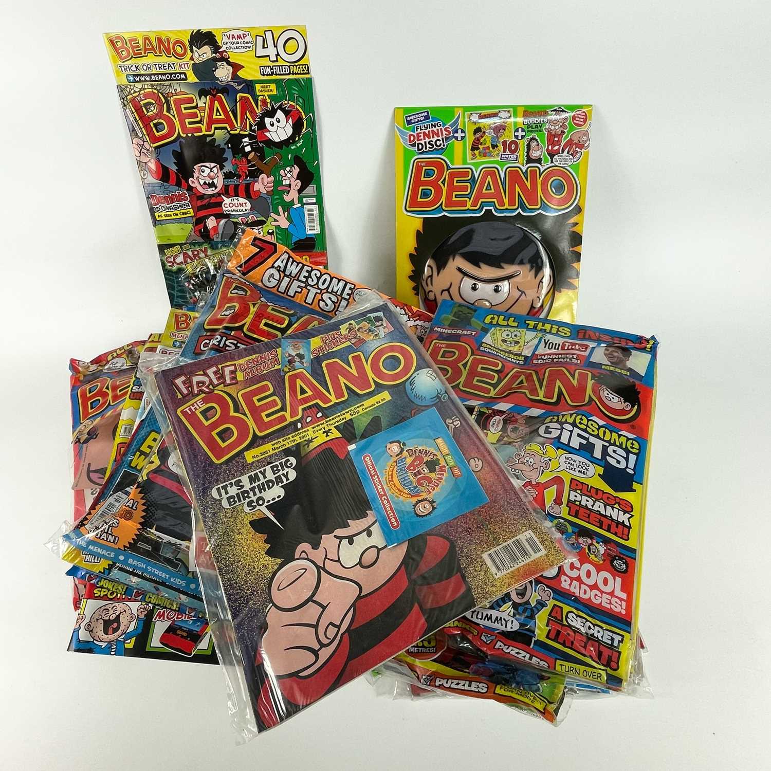 Lot 813 - Beano Comics with Special Gifts in Original