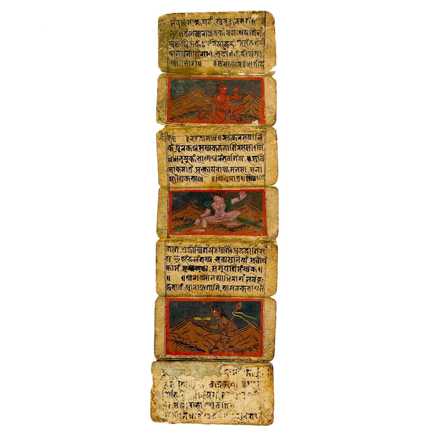 Lot 549 - A Tibetan Kama Sutra folding prayer sutras..
