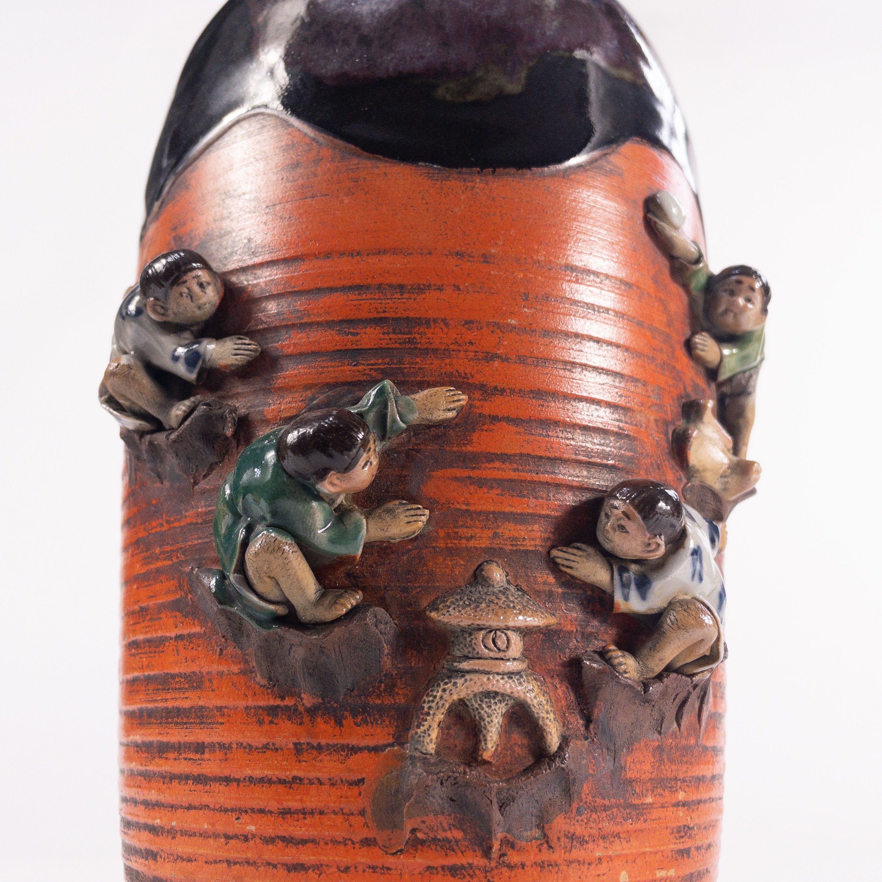 Lot 613 - A Japanese Sumida Gawa pottery vase.