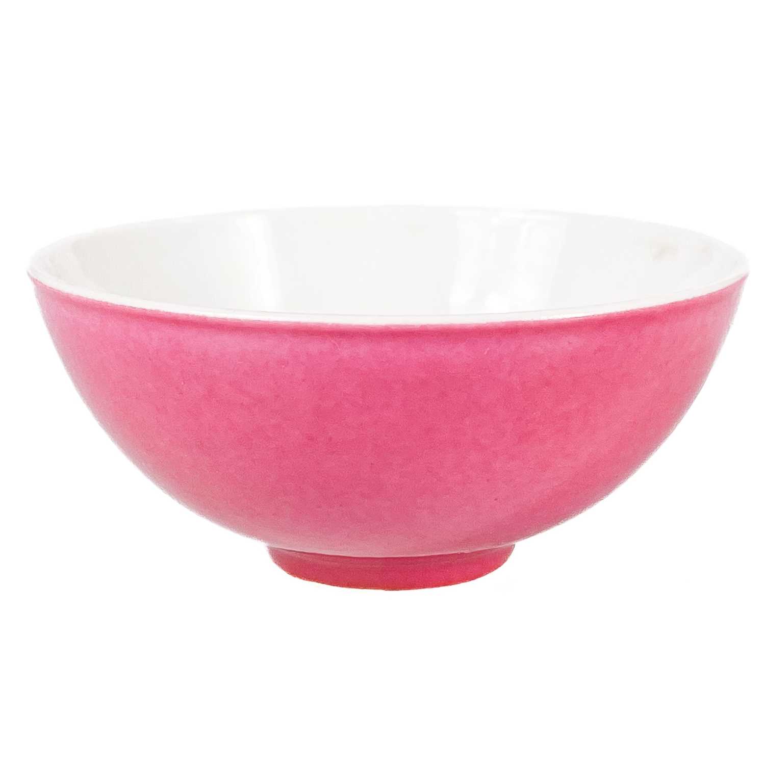 Lot 185 - A Chinese red monochrome glazed tea bowl,