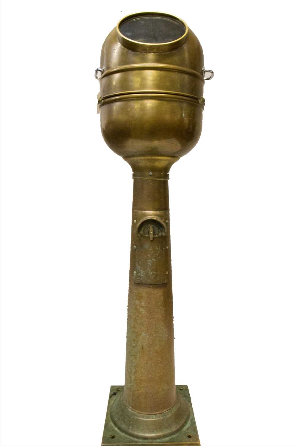 Lot 320 - A ship's brass binnacle, with a Brown of