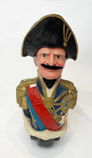 Lot 334 - A reproduction carved wood ship's figurehead,