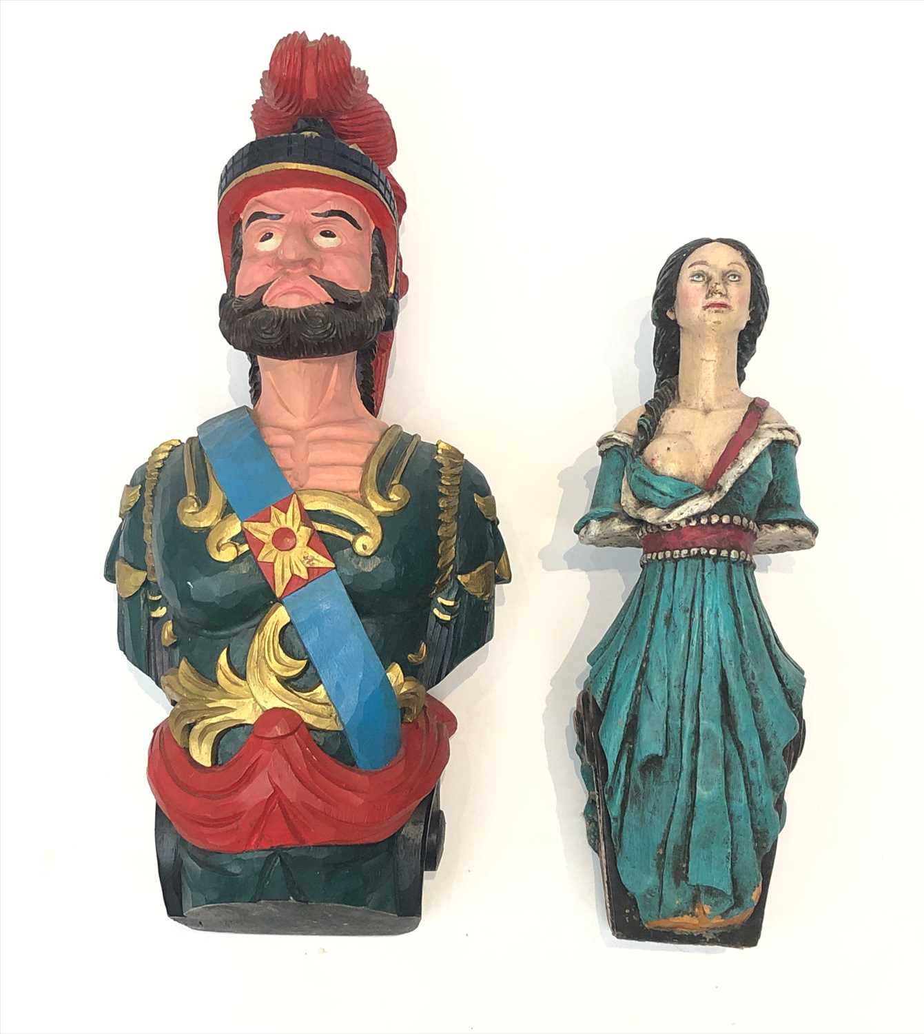 Lot 335 - A reproduction wood ship's figurehead,
