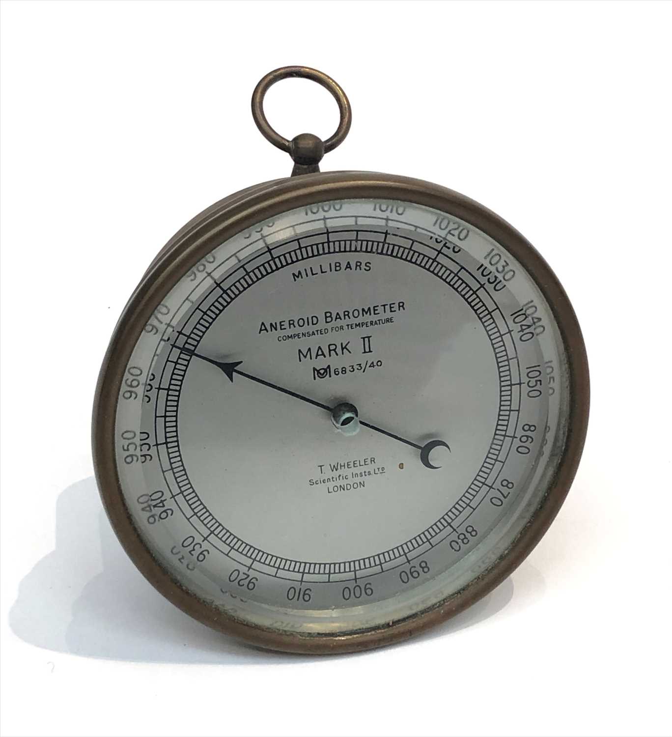 Lot 3028 - An aneroid barometer by Wheeler, London,