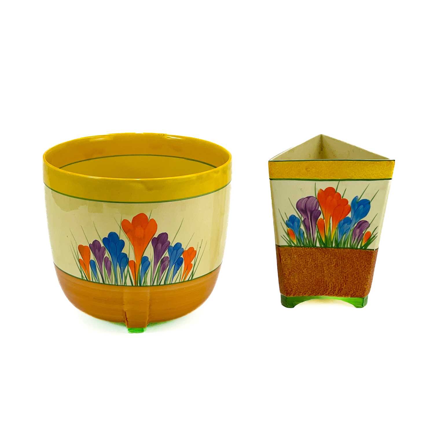 Lot 505 - A Clarice Cliff Bizarre Crocus pattern vase